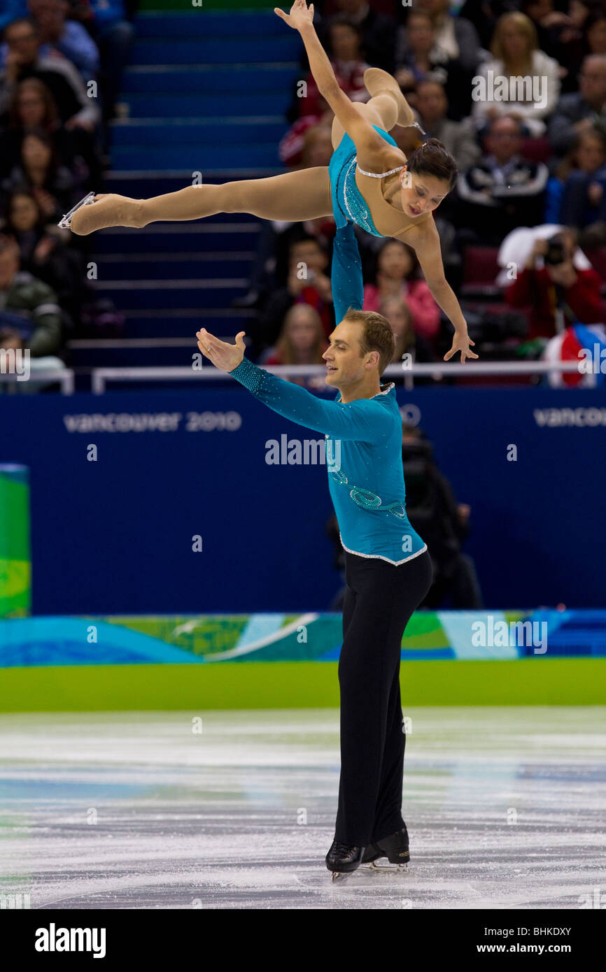 Amanda Evora and Mark Ladwig (USA) competing in the pairs free the 2010 ...