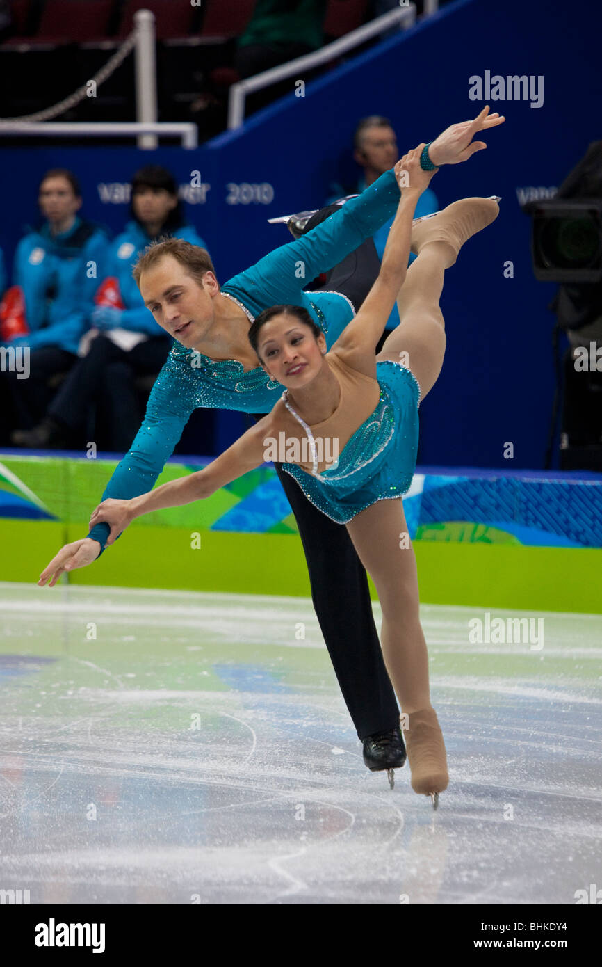 Amanda Evora and Mark Ladwig (USA) competing in the pairs free the 2010 ...