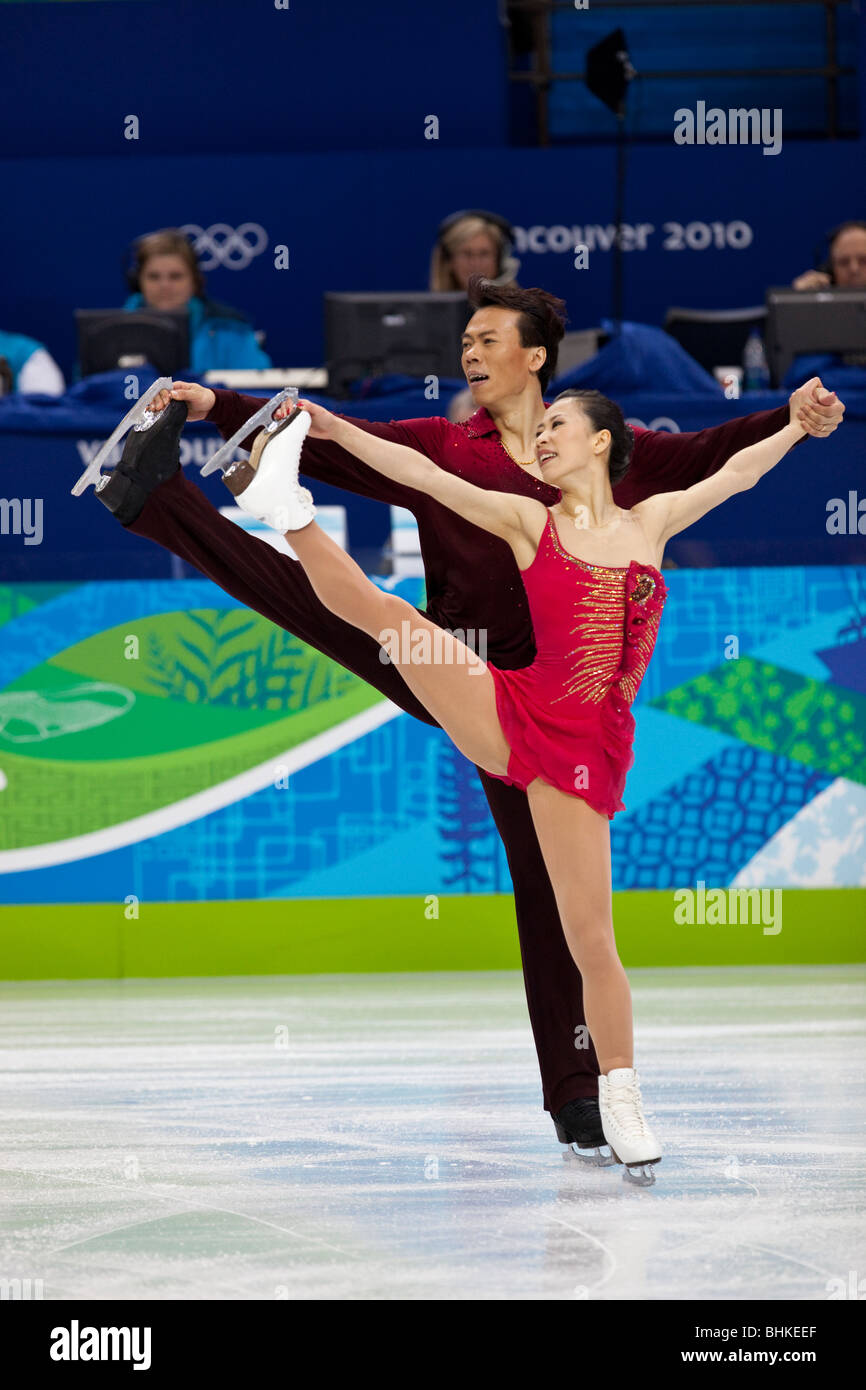 Shen Xue and Zhao Hongbo (CHN) competing in the pairs free the 2010 ...