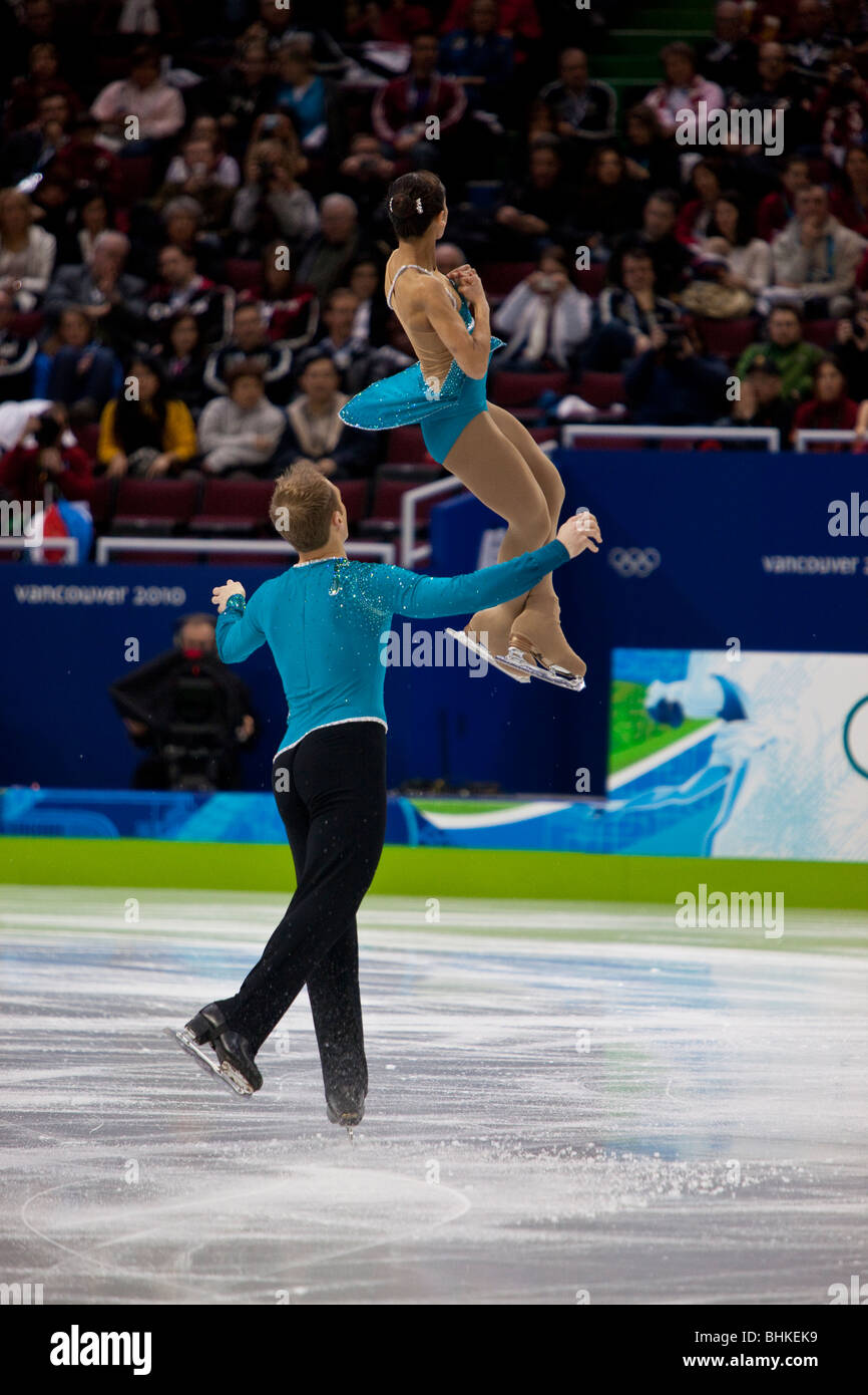 Amanda Evora and Mark Ladwig (USA) competing in the pairs free the 2010 ...