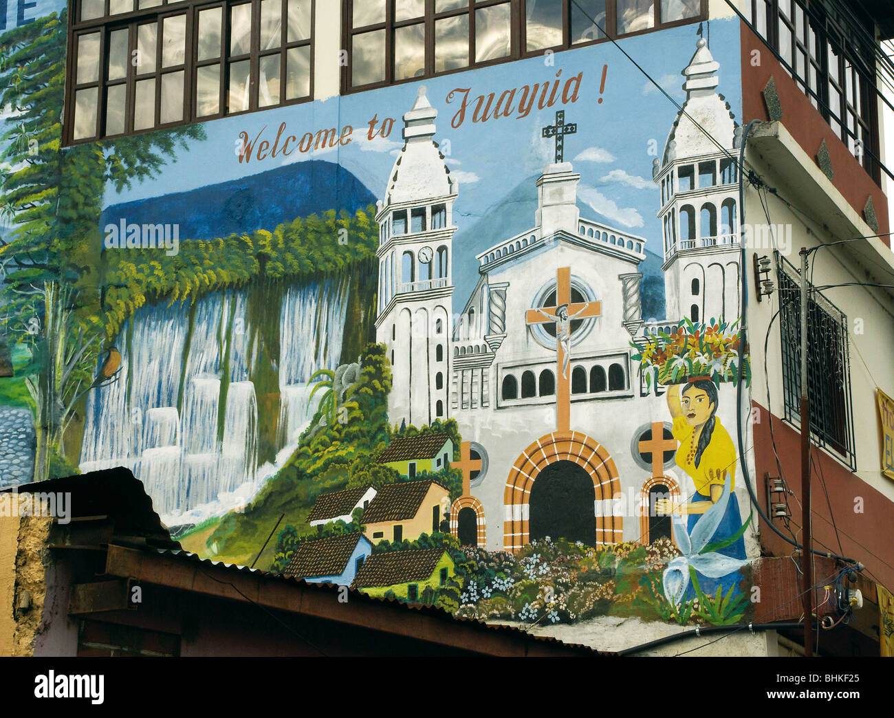 El Salvador. Mural in the Juayúa town Stock Photo - Alamy