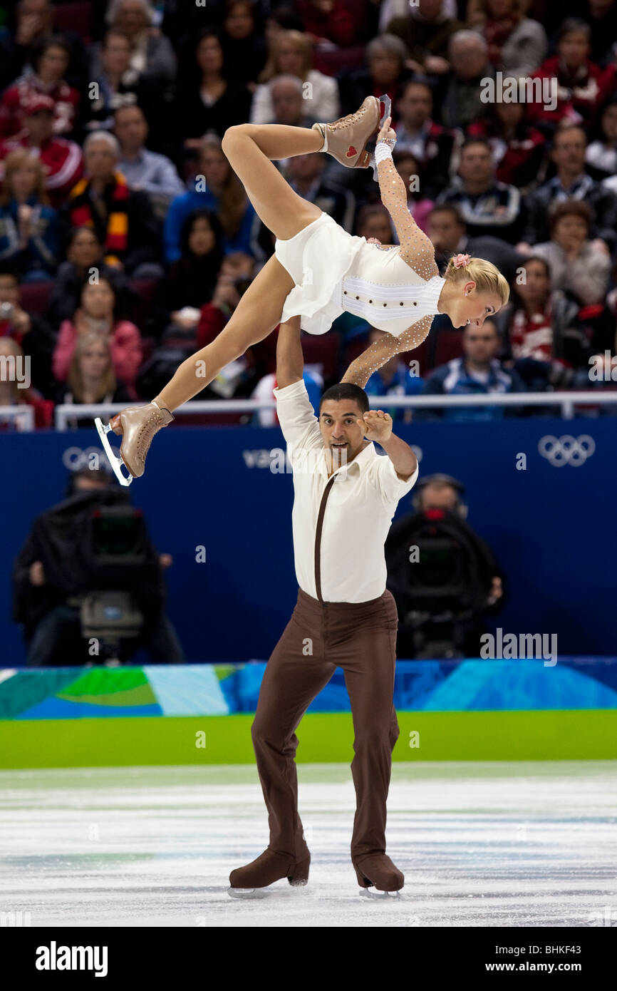 Aliona Savchenko and Robin Szolkowy (GER) competing in the pairs free ...
