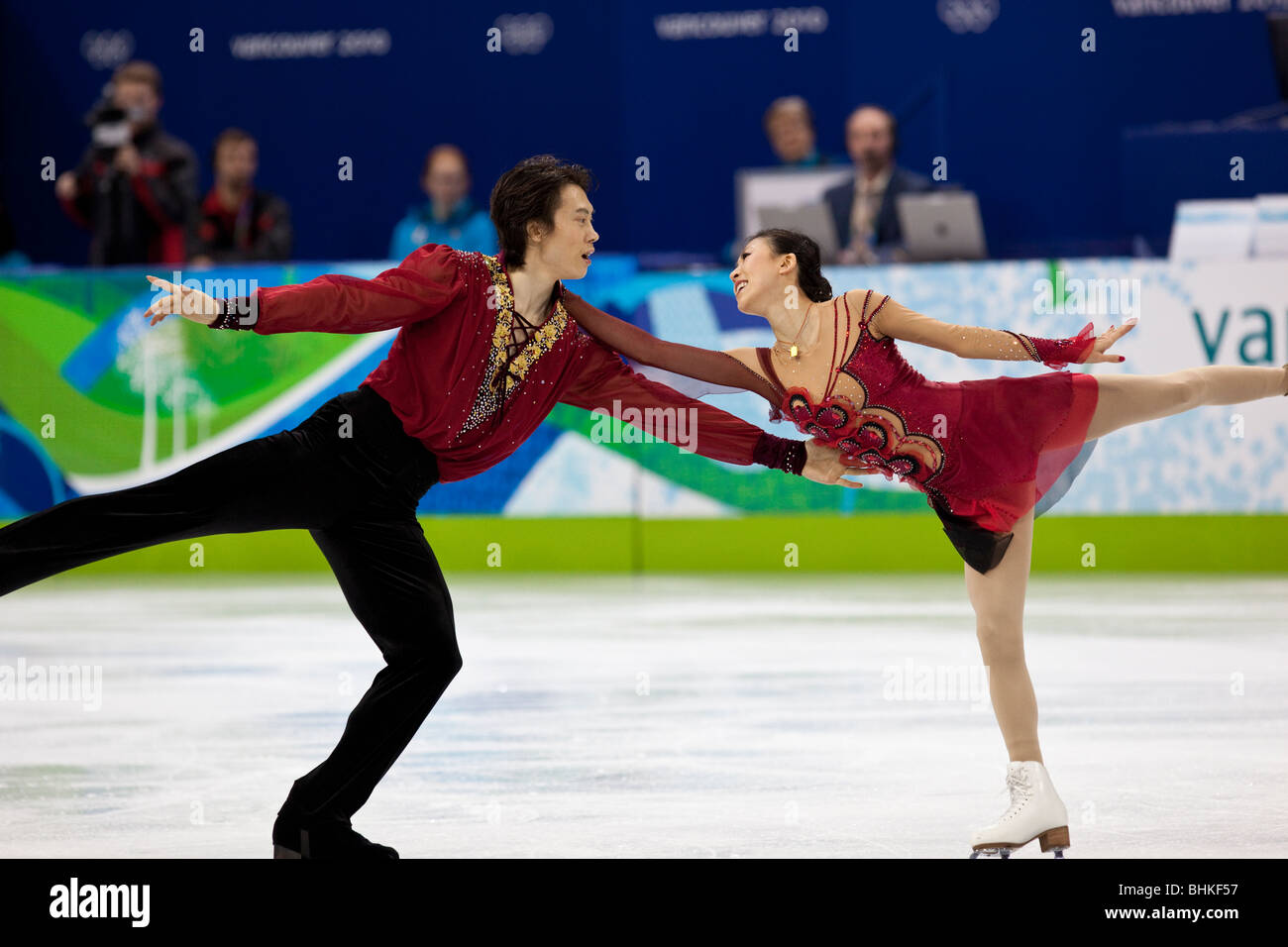 Pang Qing and Tong Jian (CHN) competing in the pairs free the 2010 ...