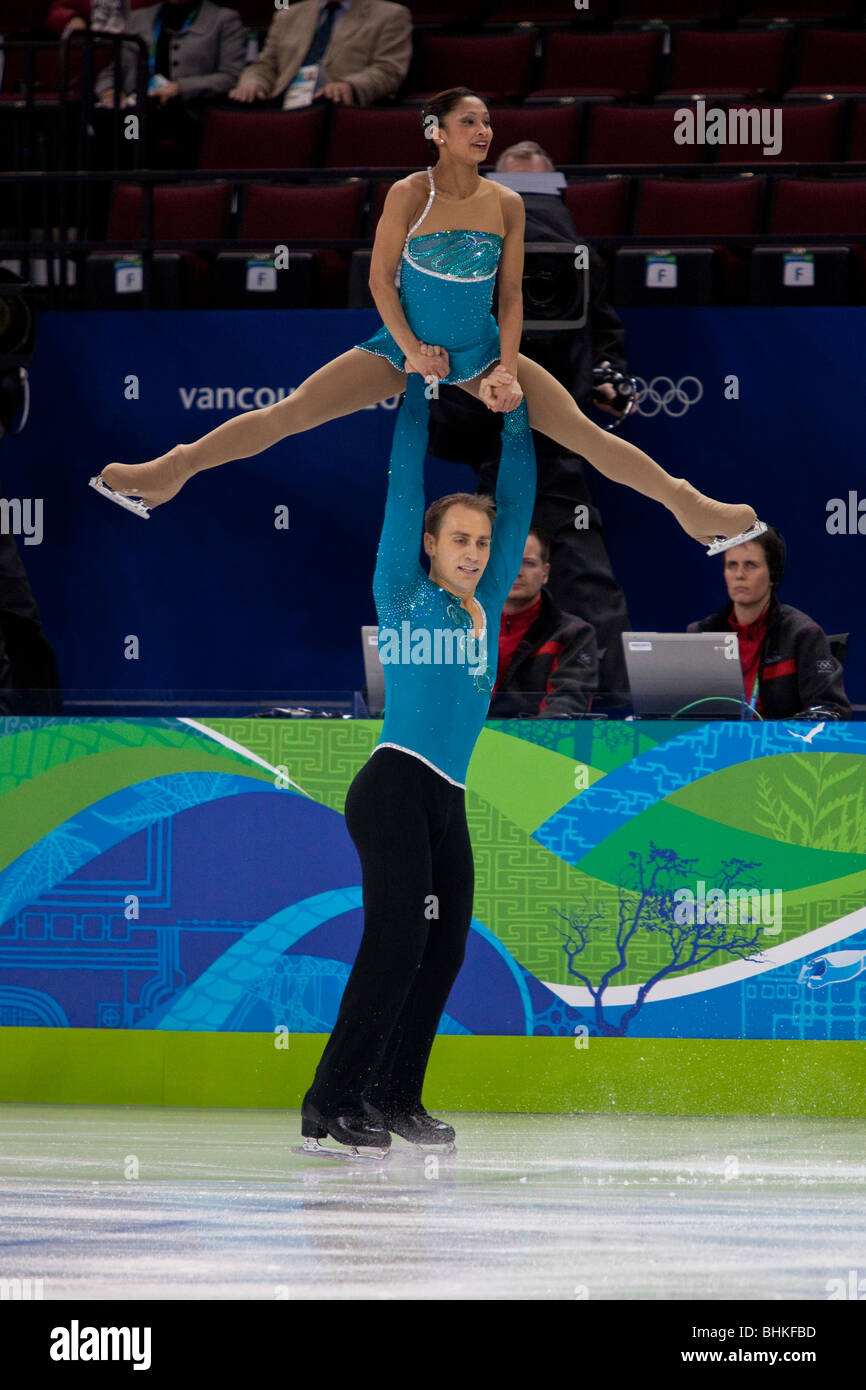 Amanda Evora and Mark Ladwig (USA) competing in the pairs free the 2010 ...