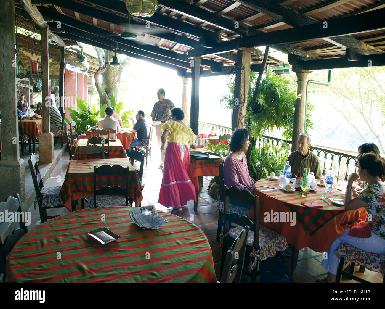 El Salvador. Suchitoto town. Restaurant Posada of Suchitlán Stock Photo ...
