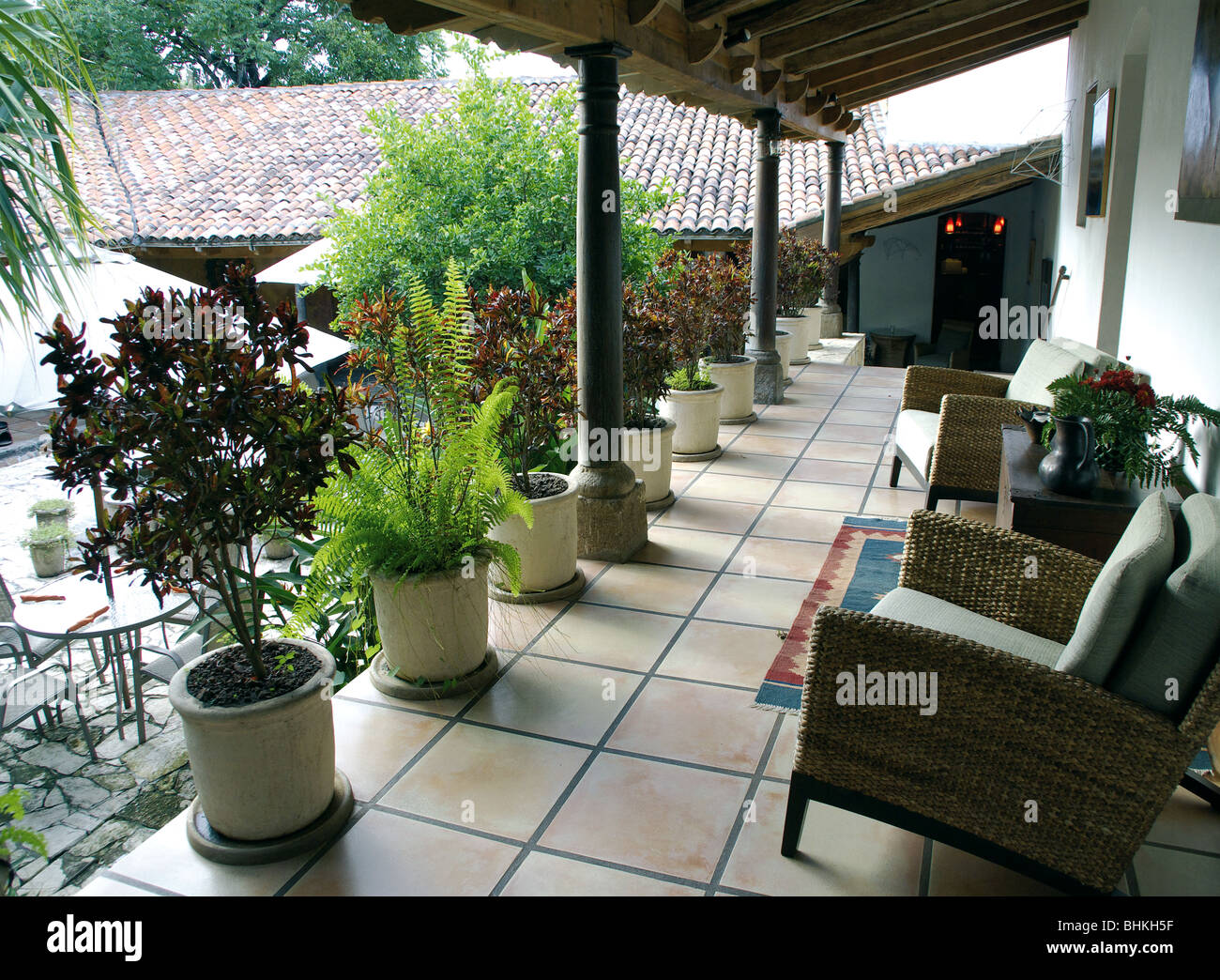 El Salvador. Suchitoto town. Los Almendros hotel Stock Photo - Alamy