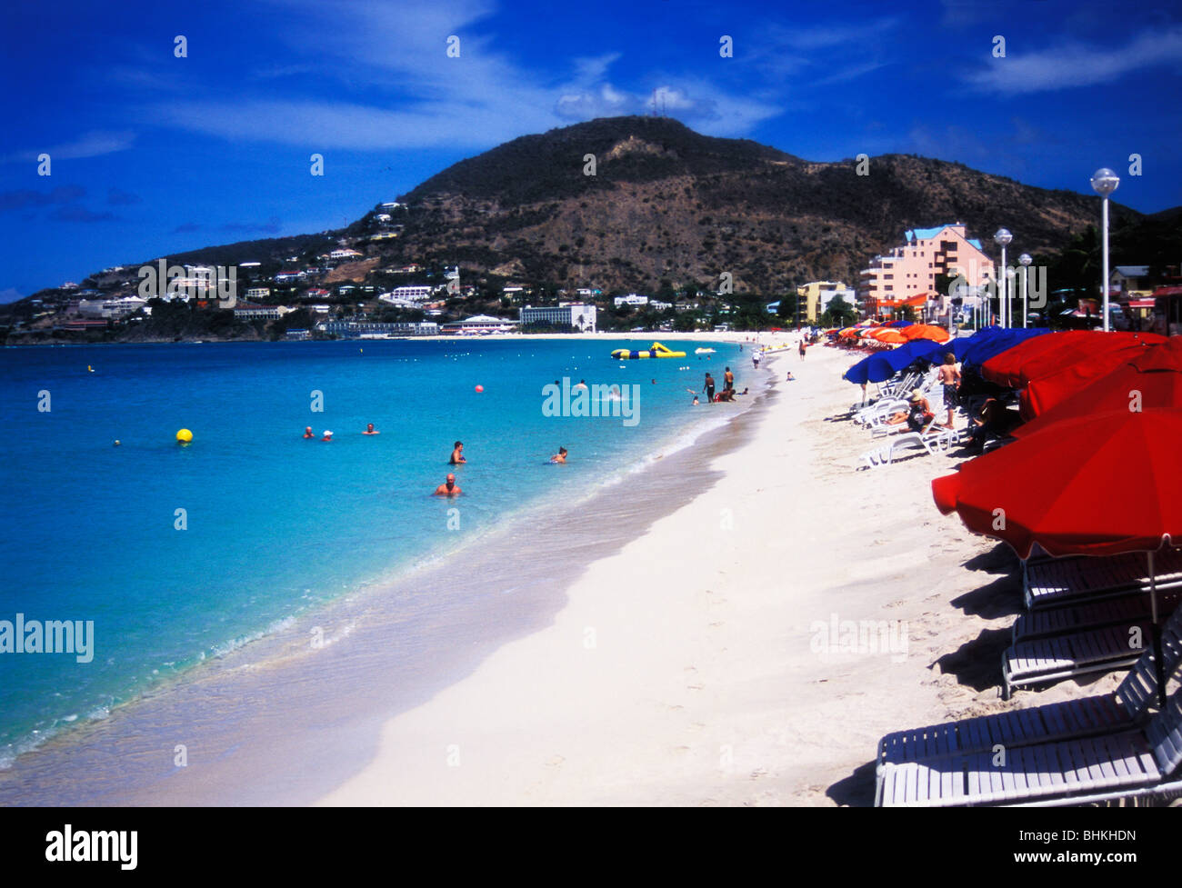 Beach at Philipsburg, St. Maarten, Dutch Antilles, Caribbean Stock ...