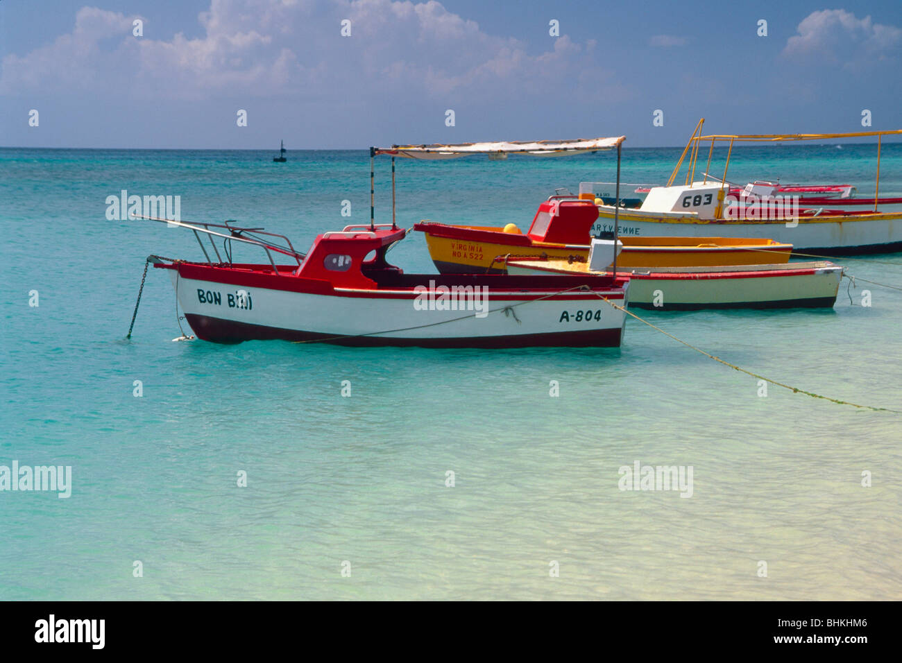 Colorful Traditional Fishing Boats, Aruba Stock Photo - Alamy
