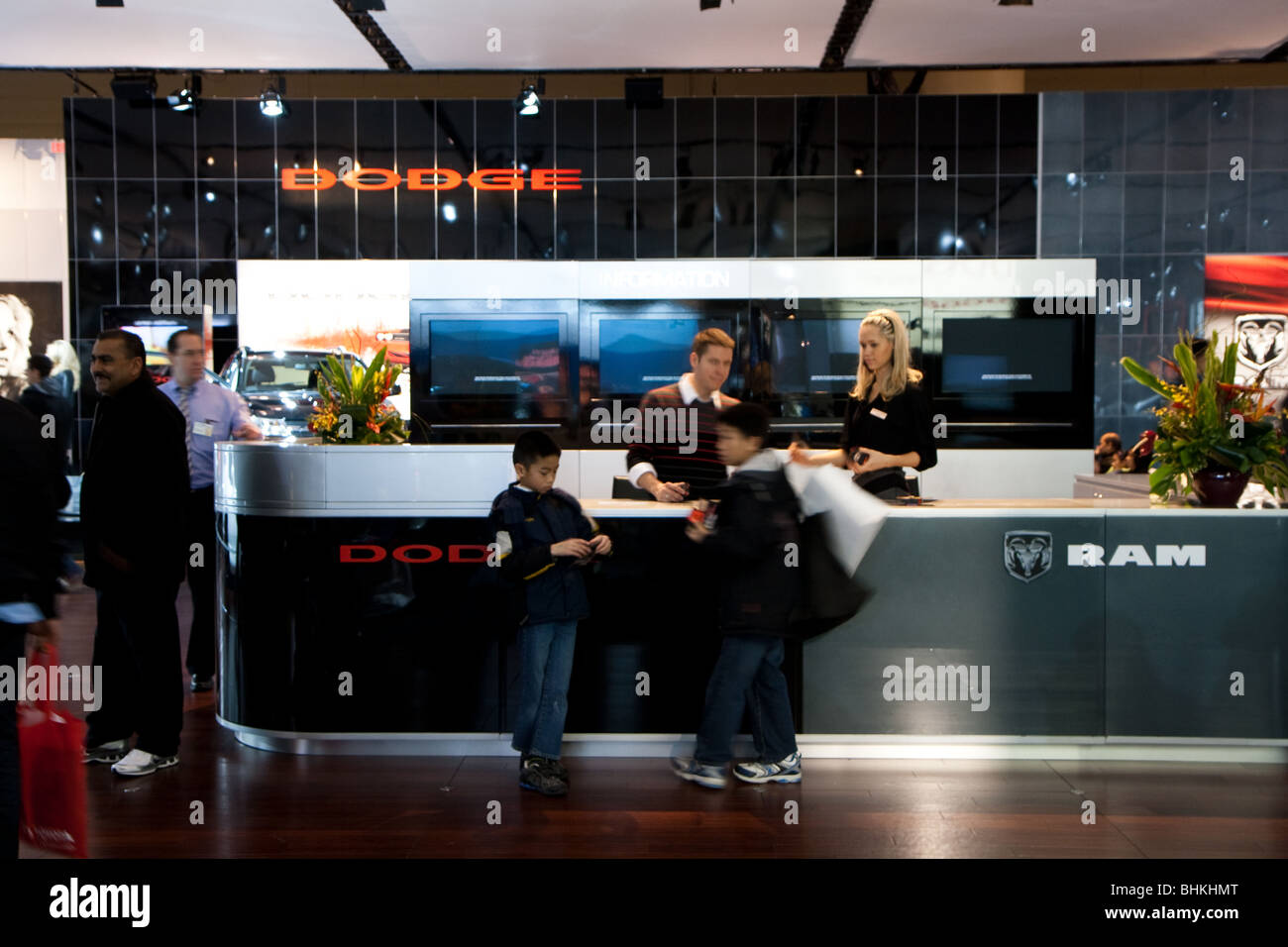 Dodge auto show booth Stock Photo - Alamy
