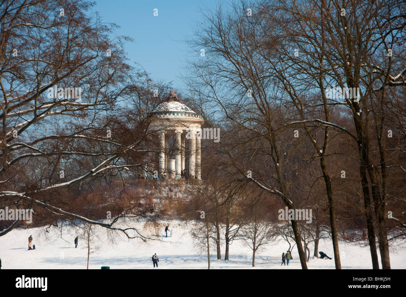 Monopteros through the trees Stock Photo - Alamy