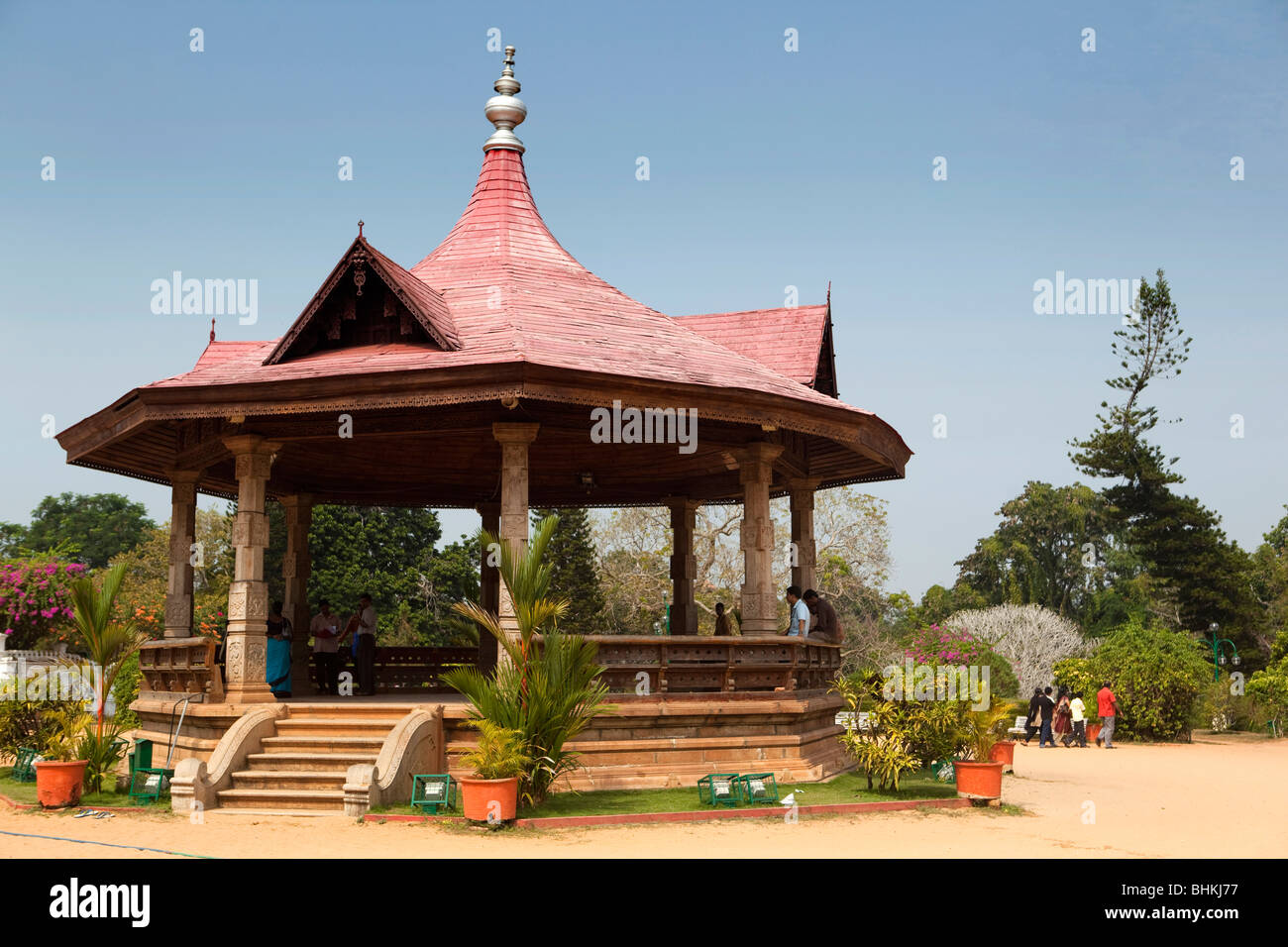 India, Kerala, Thiruvananthapuram, (Trivandrum), Public Park, pavilion ...