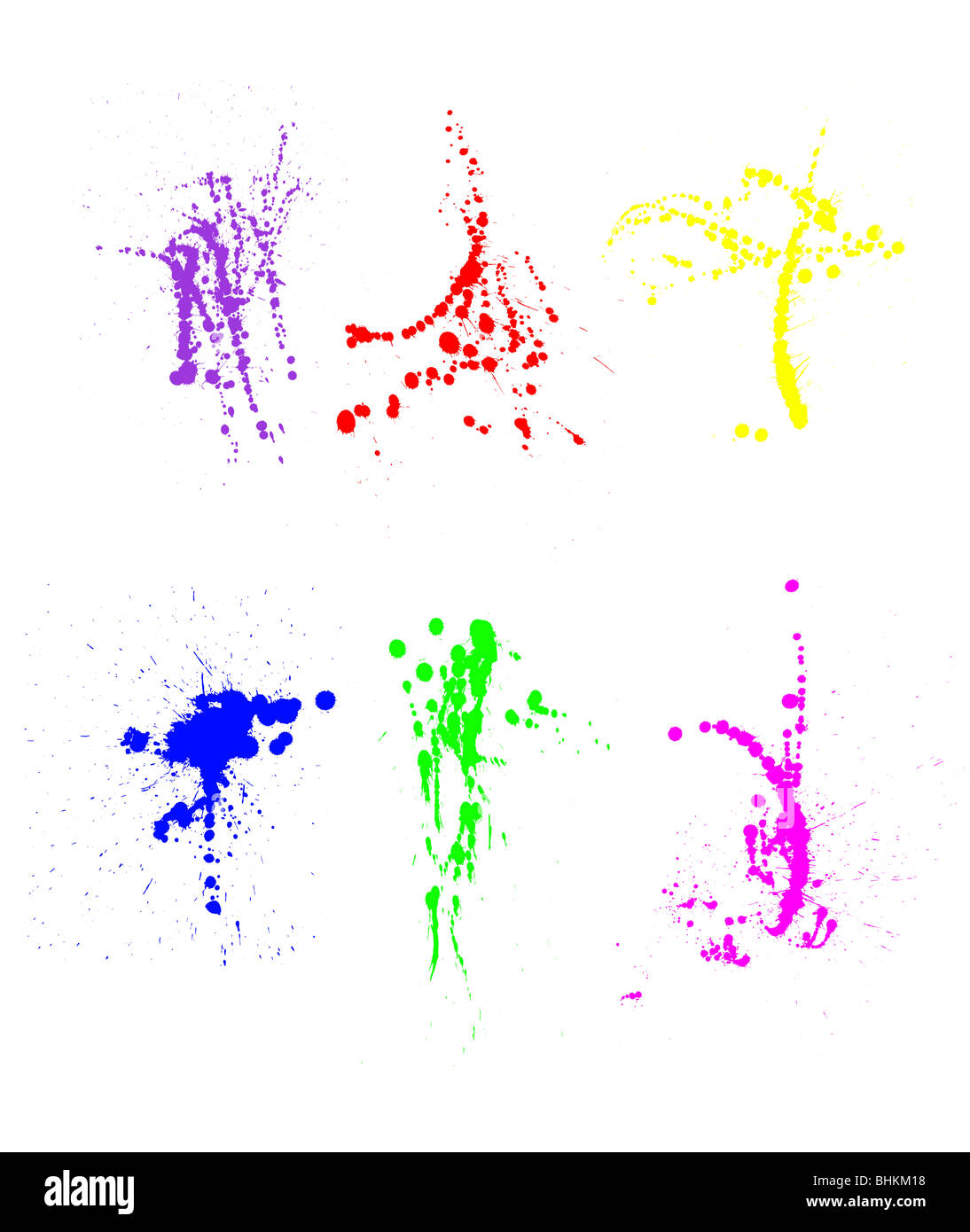 An assortment of colorful paint splatters Stock Photo - Alamy