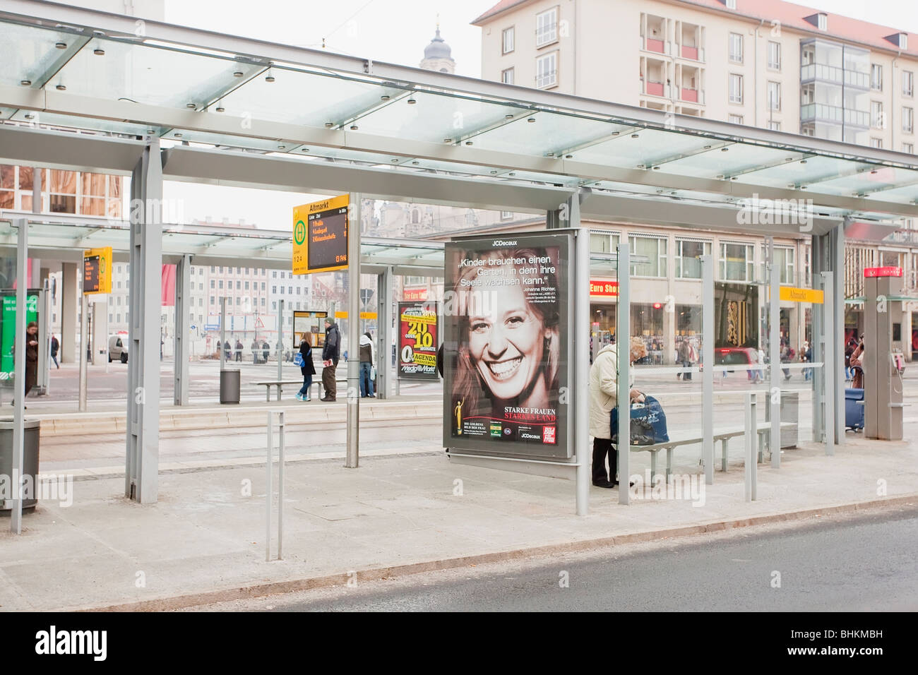 Bus stop in Dresden, Germany Stock Photo - Alamy