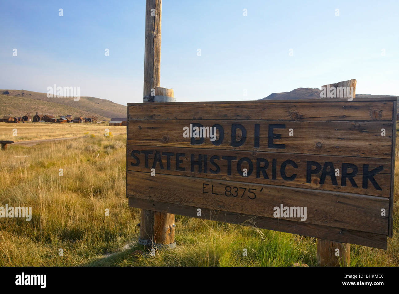 Close Up View of the Entrance Sign to Bodie, California Stock Photo - Alamy
