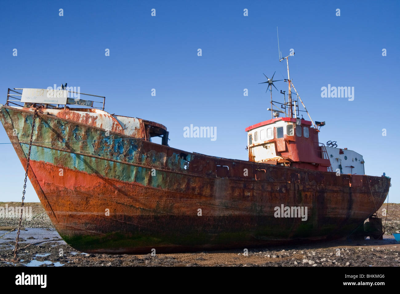 An "old trawler" looking very forlorn Stock Photo - Alamy