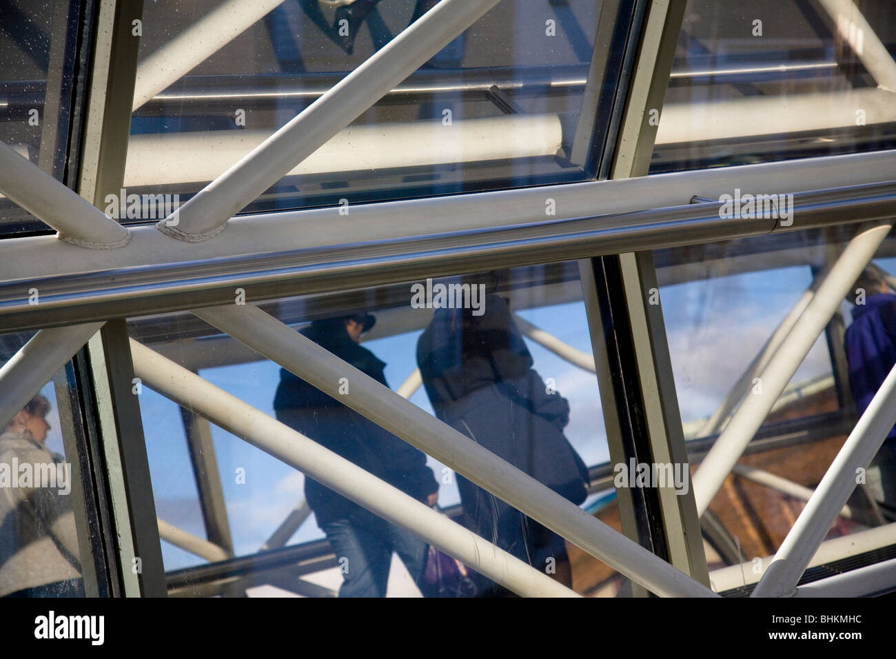 Close-up of part of a pedestrian covered footbridge Stock Photo - Alamy