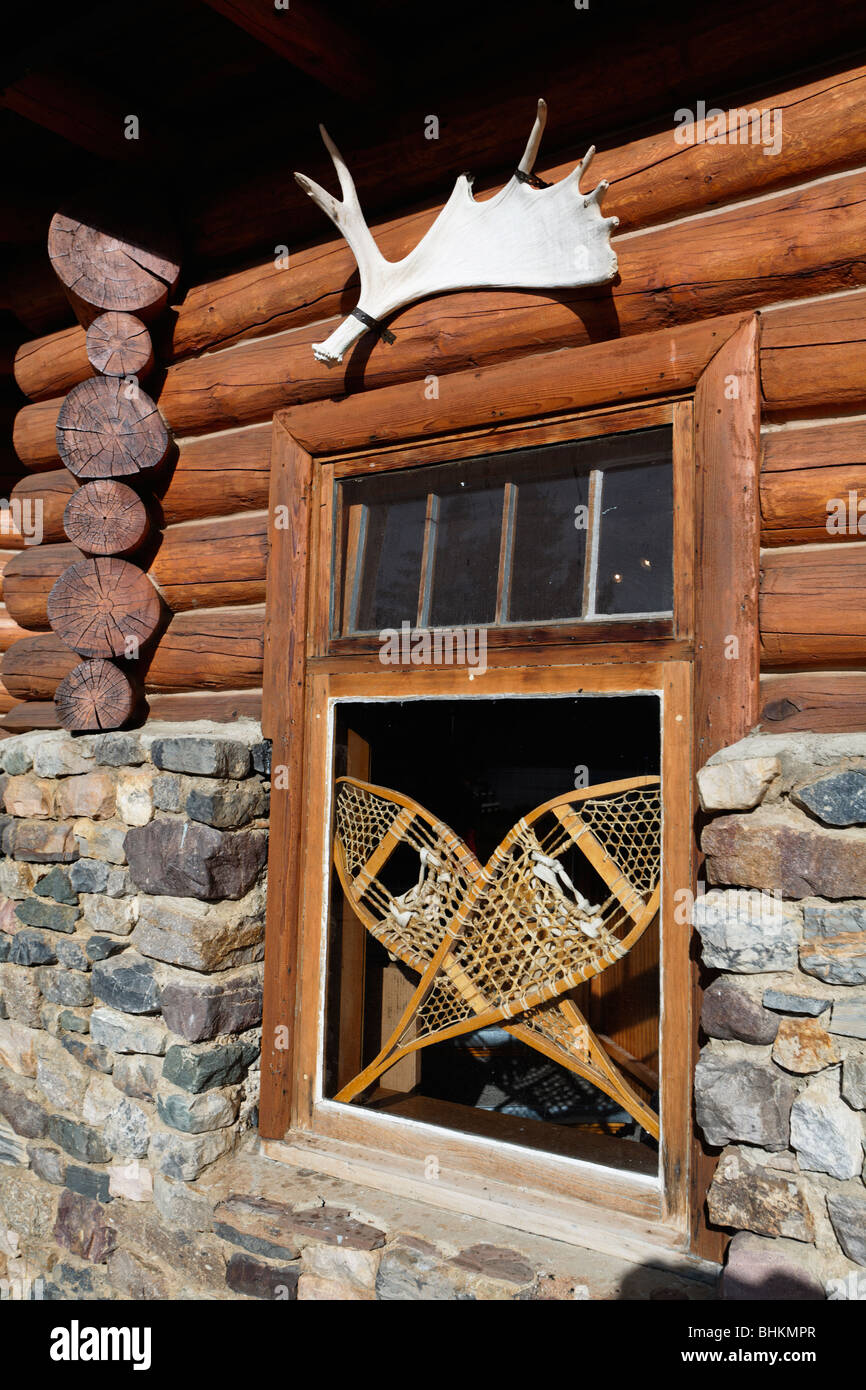 Window of an Alpine Lodge, Alberta, Canada Stock Photo - Alamy