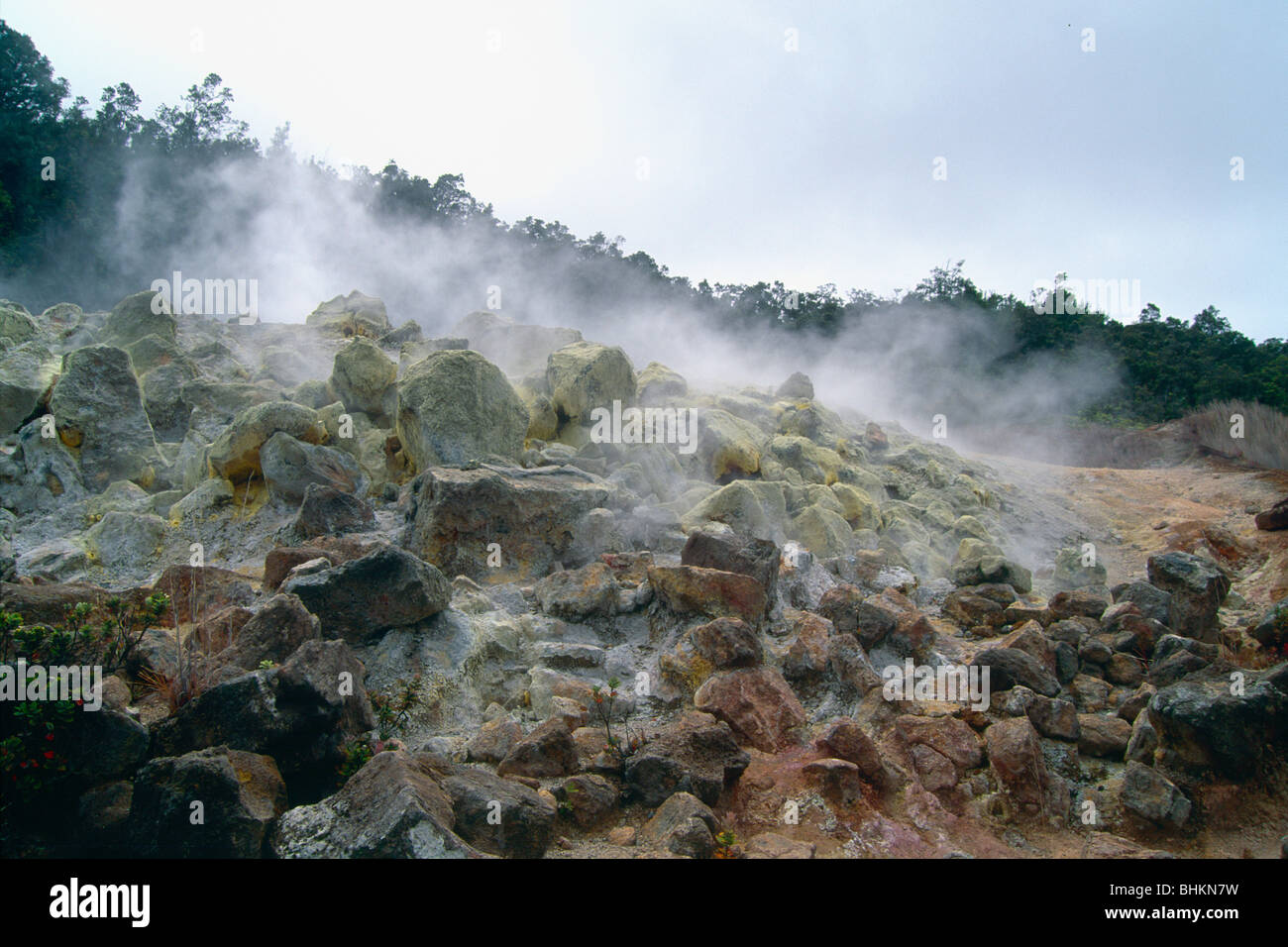 Steaming Rockpile. Sulfur Banks, Hawaii Volcanoes National Park, Hawaii ...