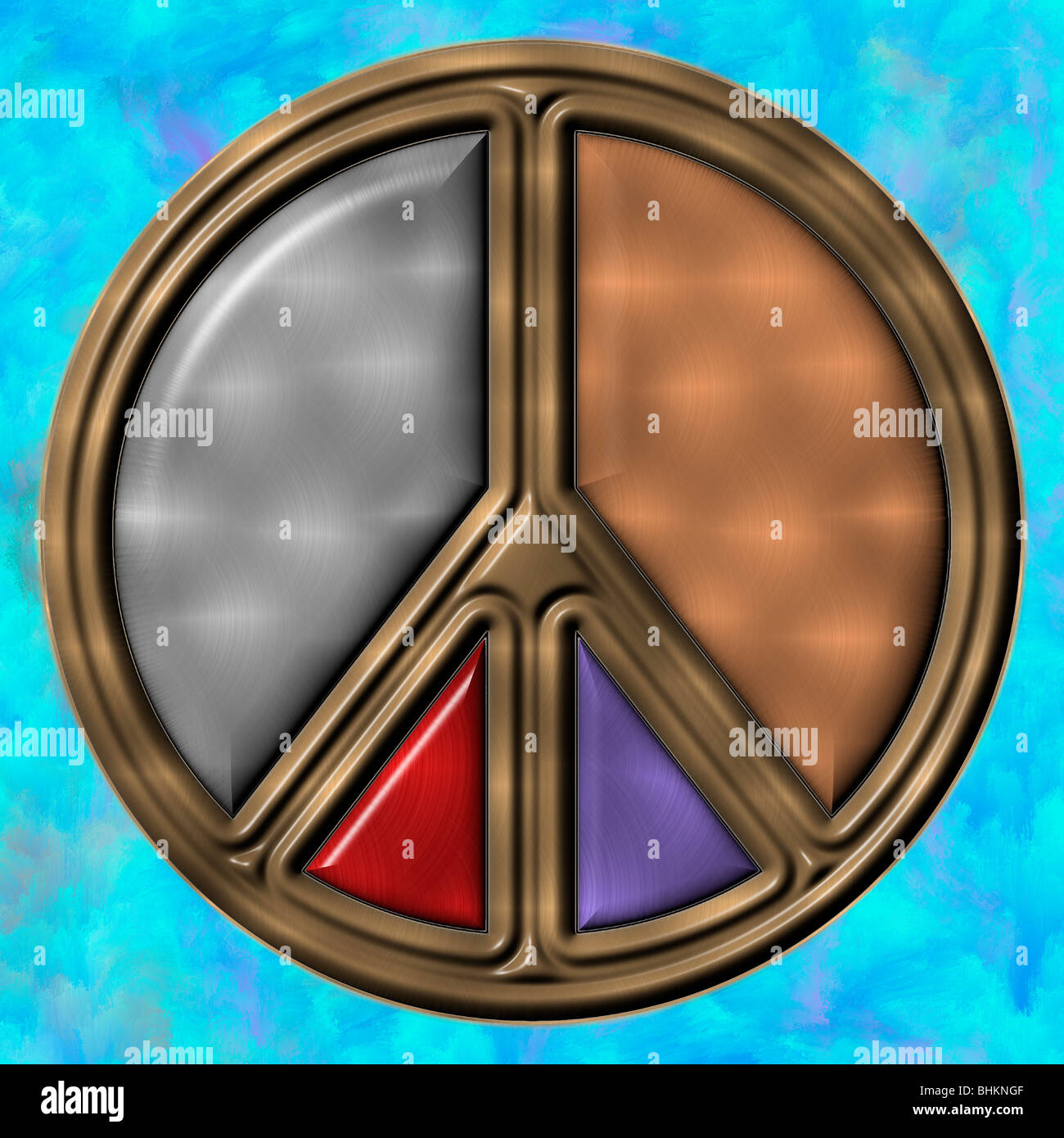 Metallic Peace sign - Peace Symbol made of various colored metals Stock ...