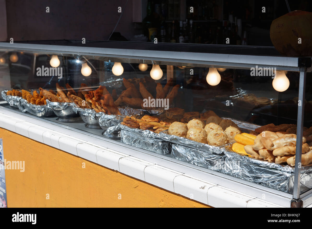 Food Displayed in a Kiosk, Puerto Rico Stock Photo - Alamy