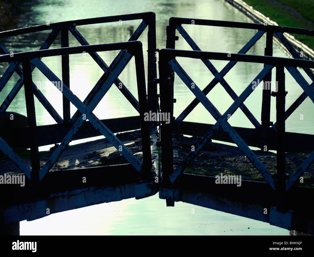 A bridge over a canal Stock Photo - Alamy