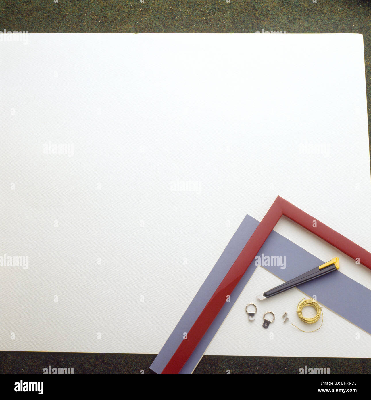 Close-up of picture-framing materials Stock Photo - Alamy