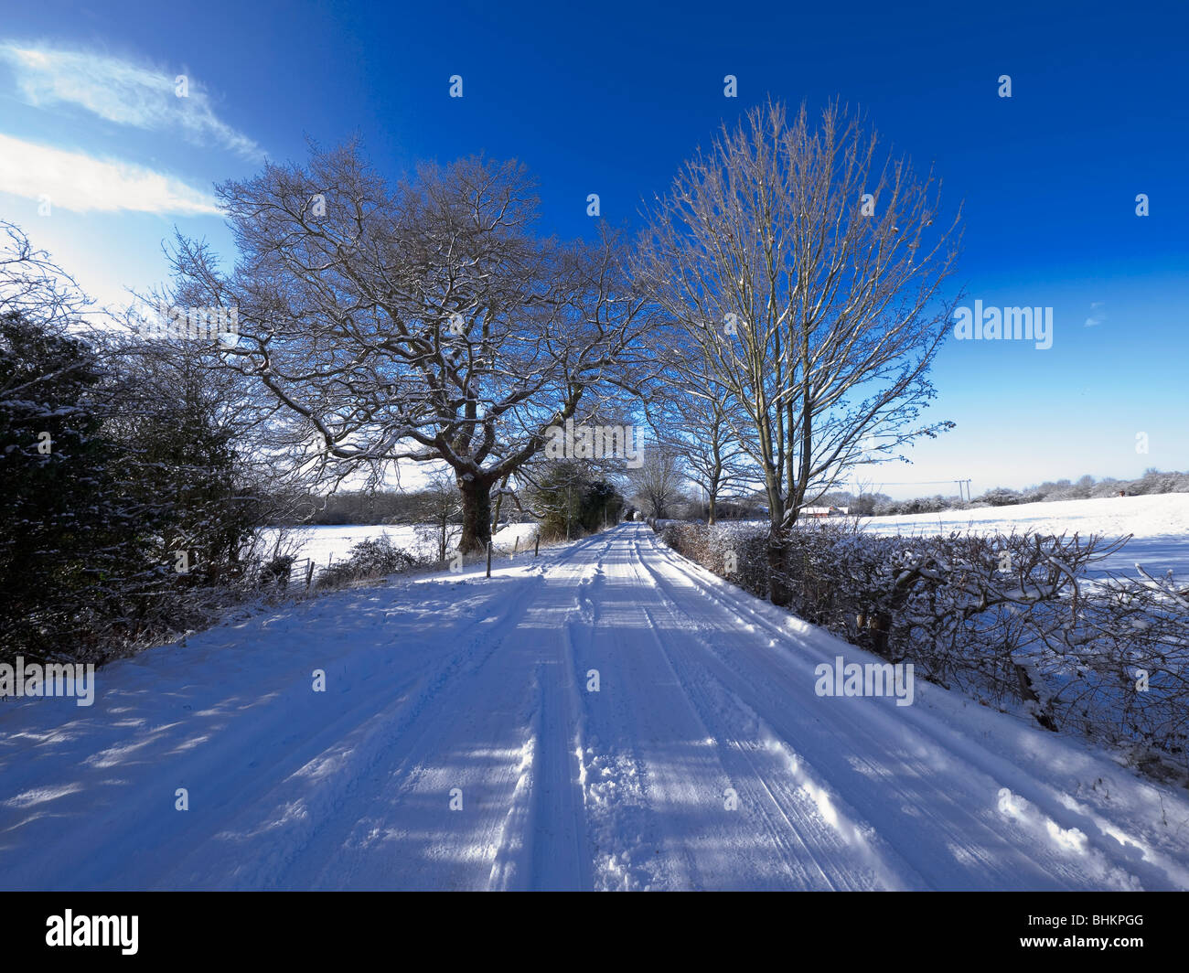 A snow covered rural landscape in the countryside Stock Photo - Alamy