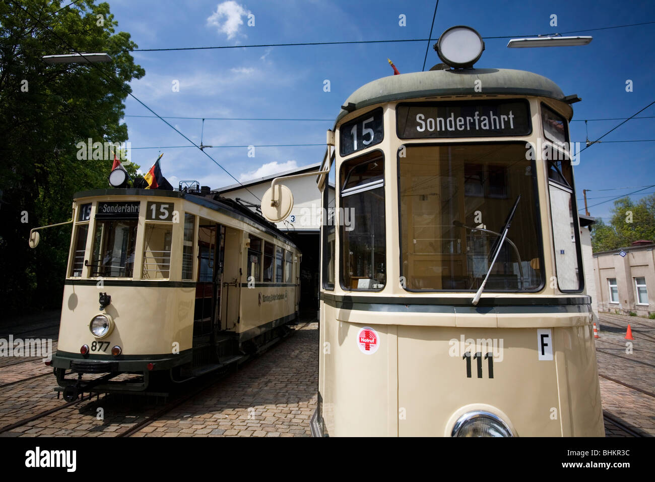 Classic tram cars, Transport Museum, Dresden, Germany Stock Photo - Alamy