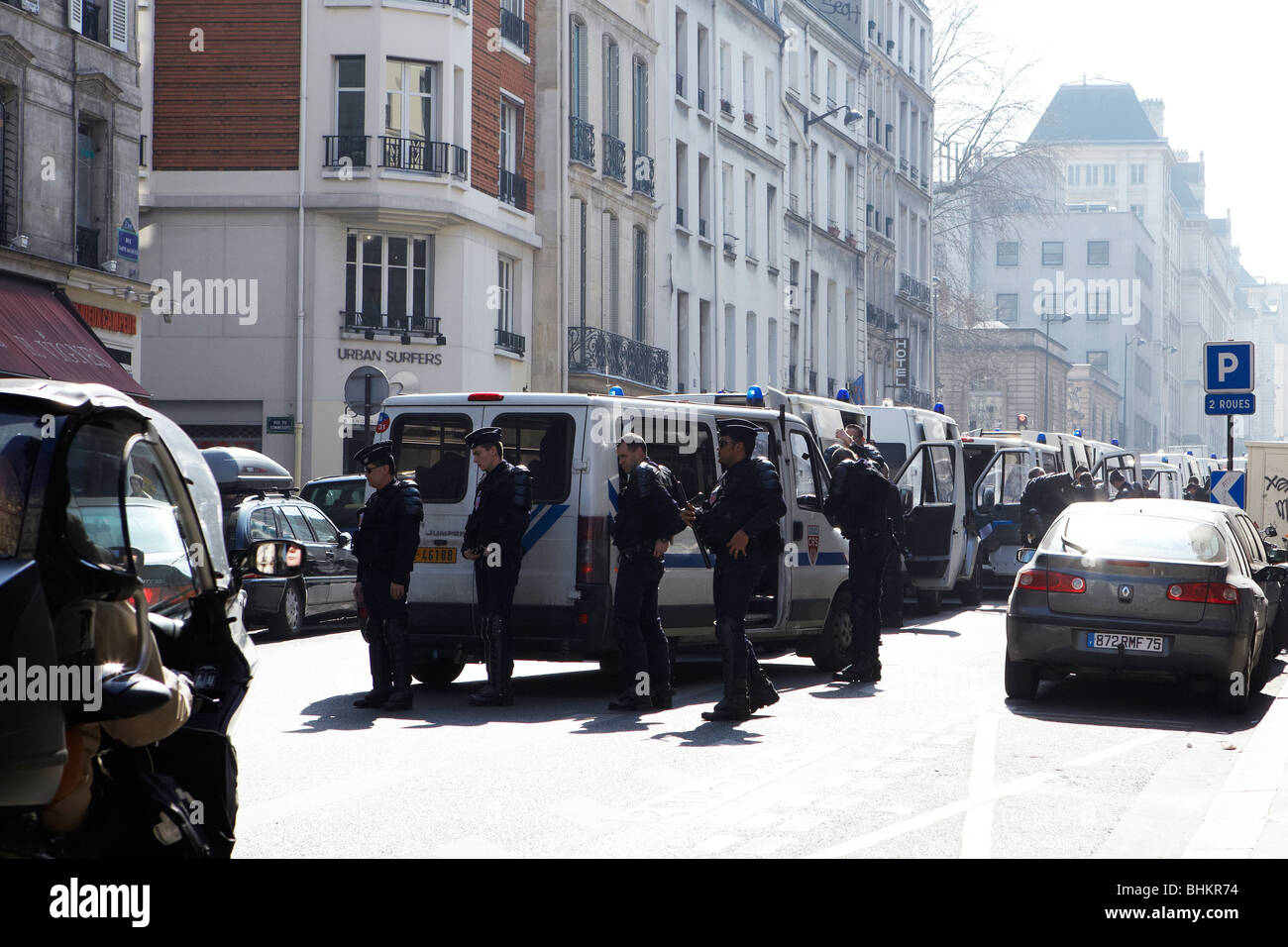 Line of riot police in Paris, France Stock Photo - Alamy