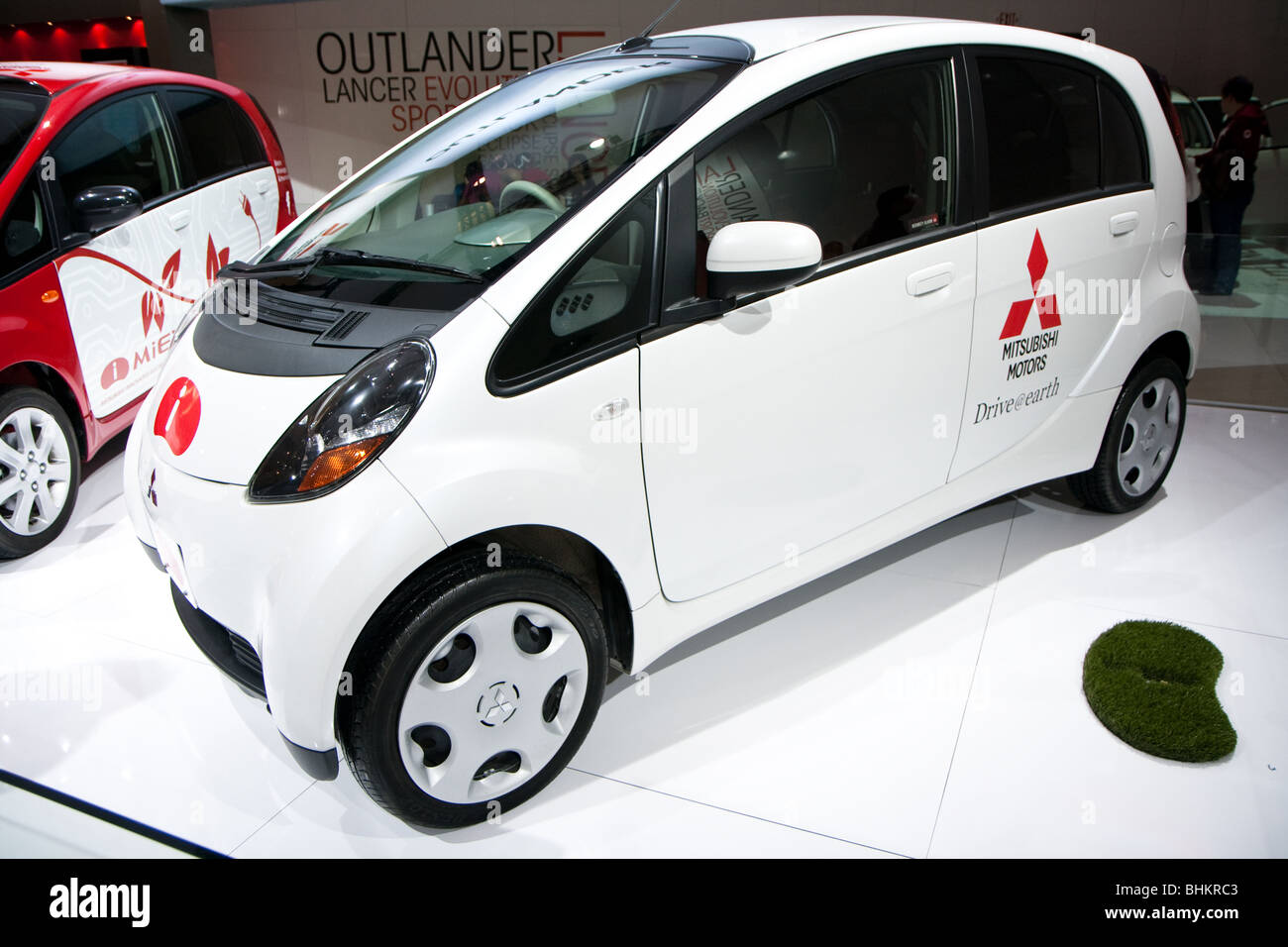 Mitsubishi tiny fuel electric car on display at the auto show Stock ...