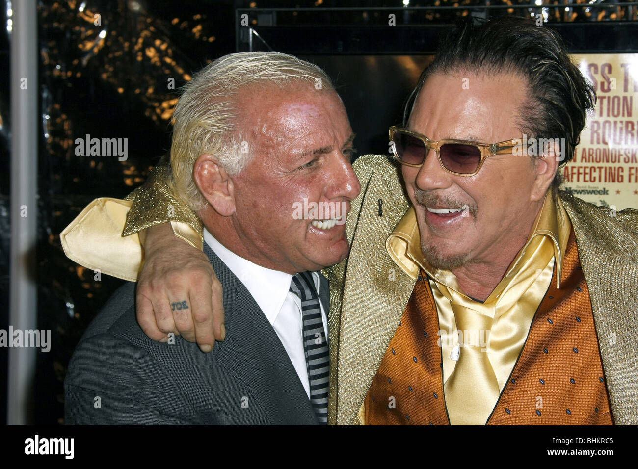 RICK FLAIR MICKEY ROURKE THE WRESTLER LOS ANGELES PREMIERE BEVERLY ...