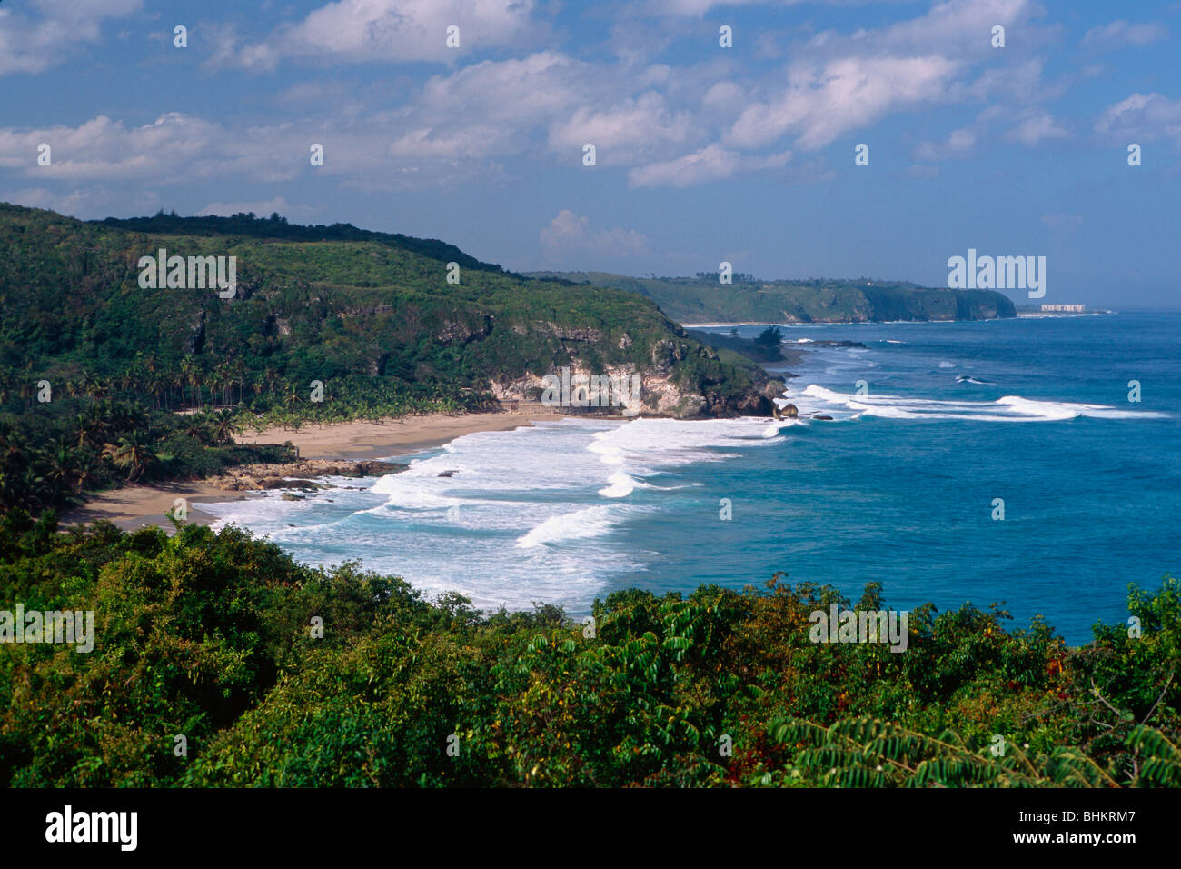 High Angle View of Guajataca Beach, Isabela, Puerto Rico Stock Photo ...
