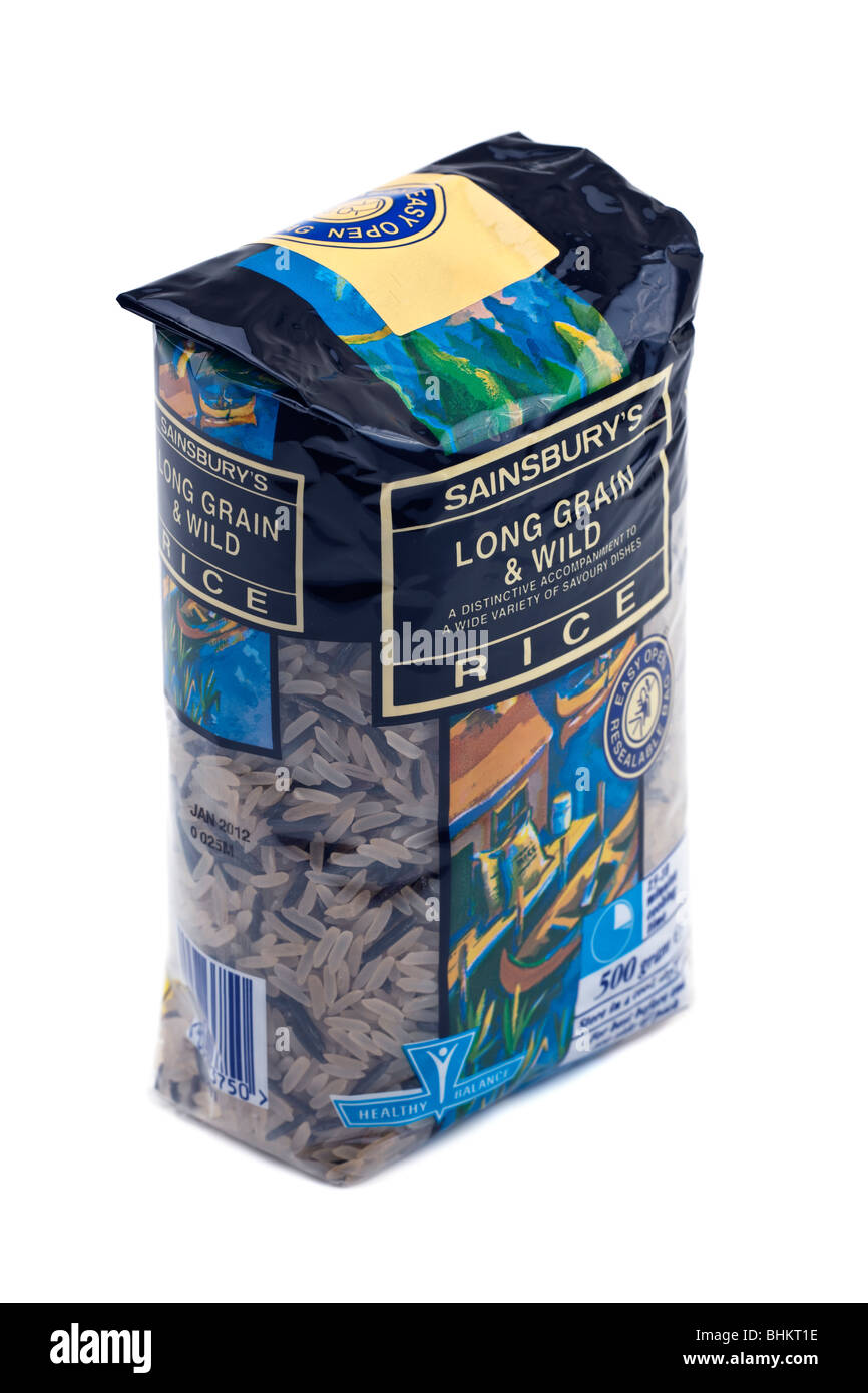 500 gram bag of Sainsbury's Long Grain Wild Rice Stock Photo - Alamy