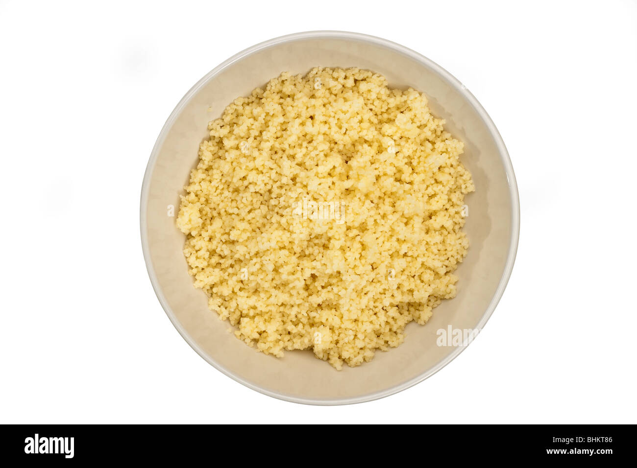 White bowl full of cooked Couscous Stock Photo - Alamy