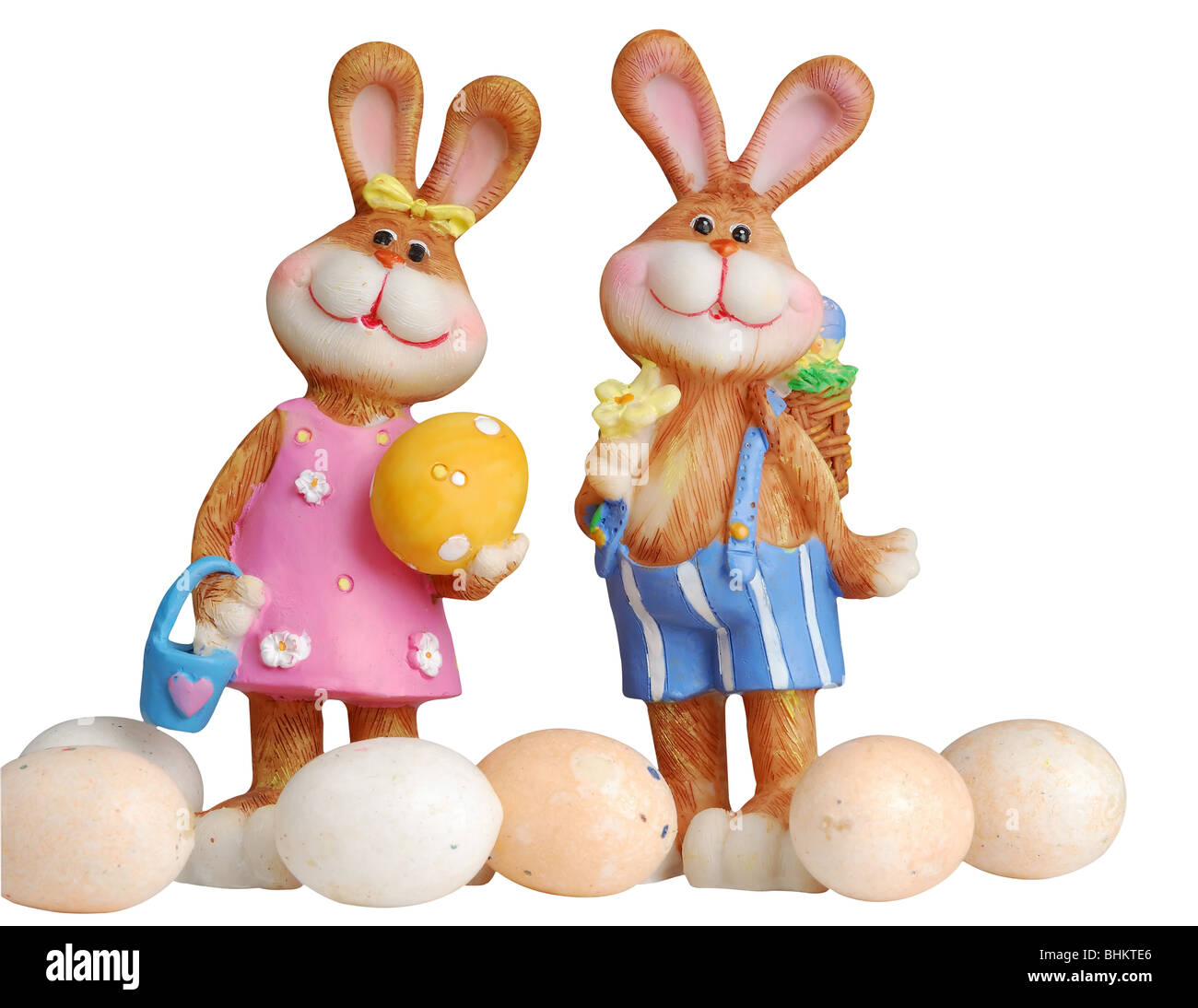 Easter bunnies isolated on white background Stock Photo - Alamy