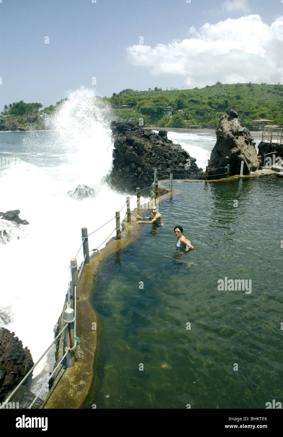 El Salvador. Naturals pools in the Atami Club. Coast of Pacific Ocean ...