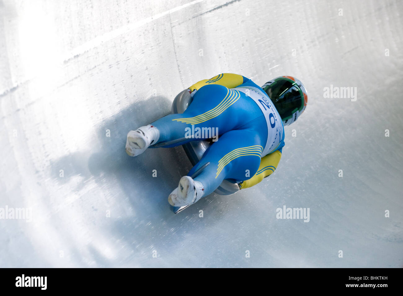 Nataliia Yakushenko (UKR) during a training run of the Women's Luge at ...