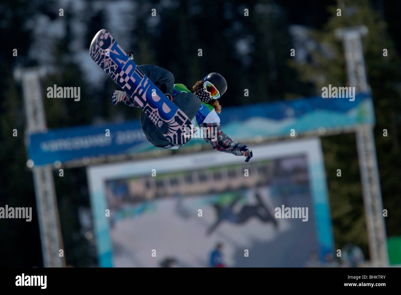 Shaun White (USA), gold medal winner, competing in the Men's Snowboard ...