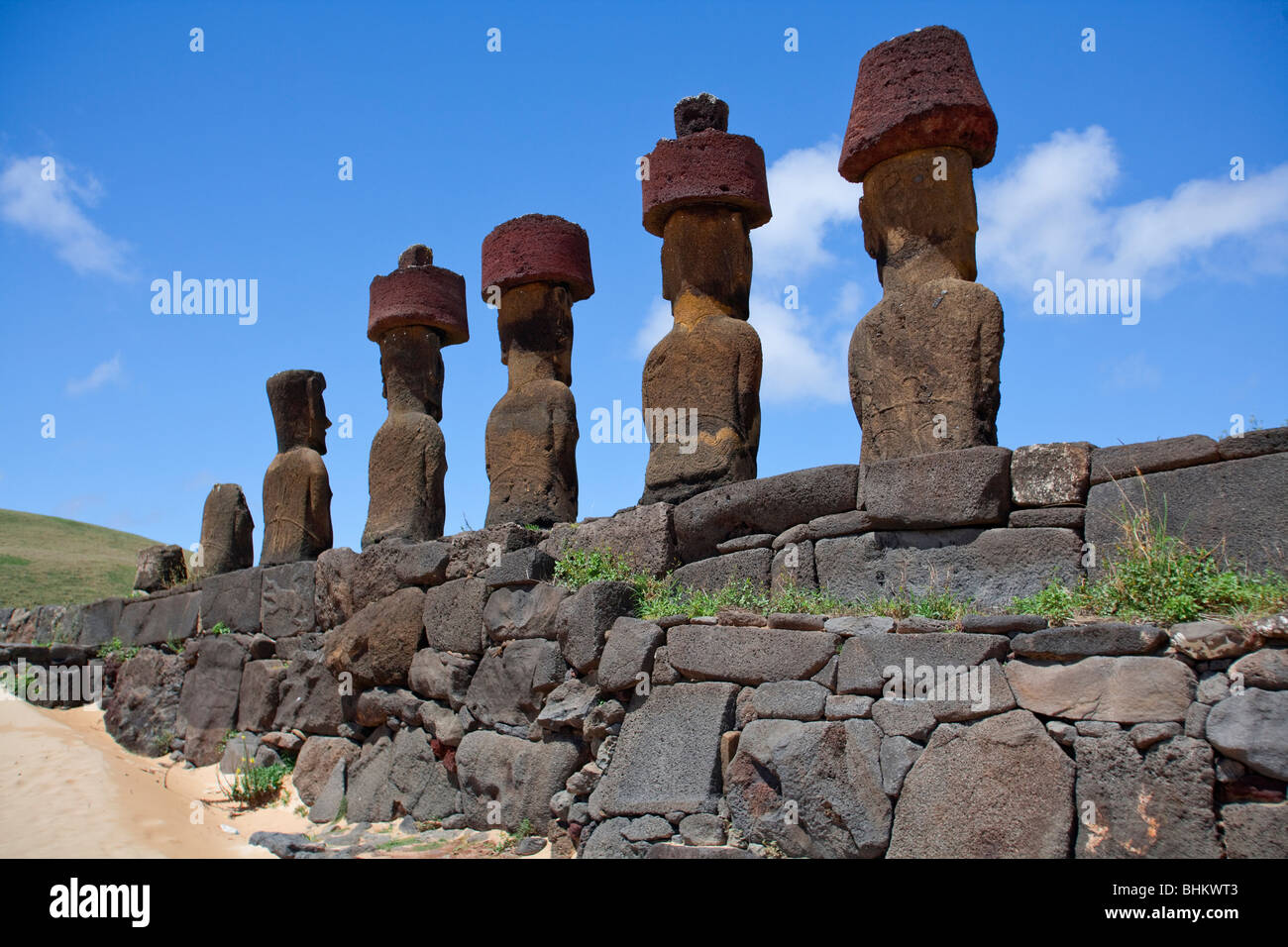 Moai on Rapa Nui or Easter Island UNESCO World Heritage Site, Chile ...