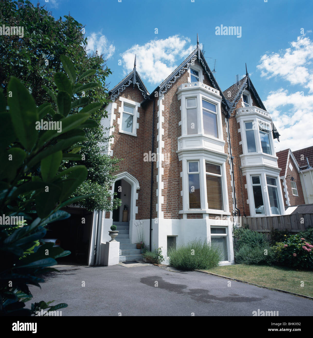 Traditional victorian semi detached house bay hi-res stock photography ...