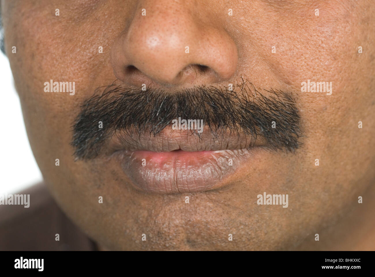 Close up of an Indian's man mouth and nose with mustache Stock Photo ...
