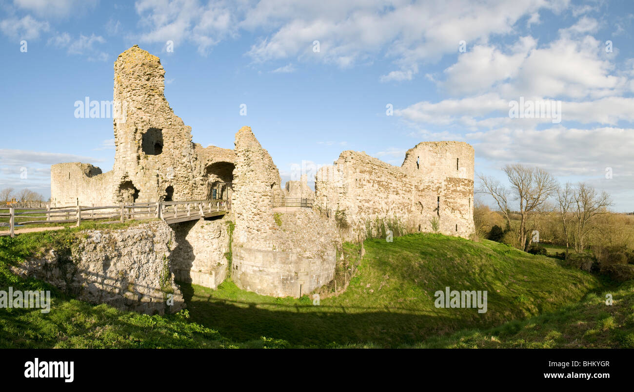 Pevensey Castle, built by the Normans on the site of a Roman fort, East ...