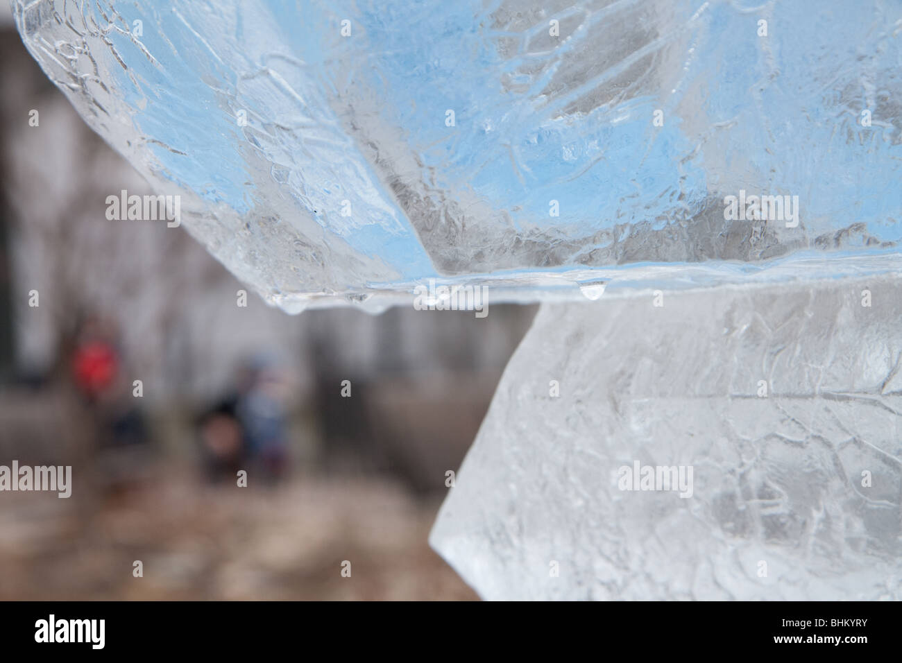 Close up of water dripping off from an ice sculpture Stock Photo - Alamy