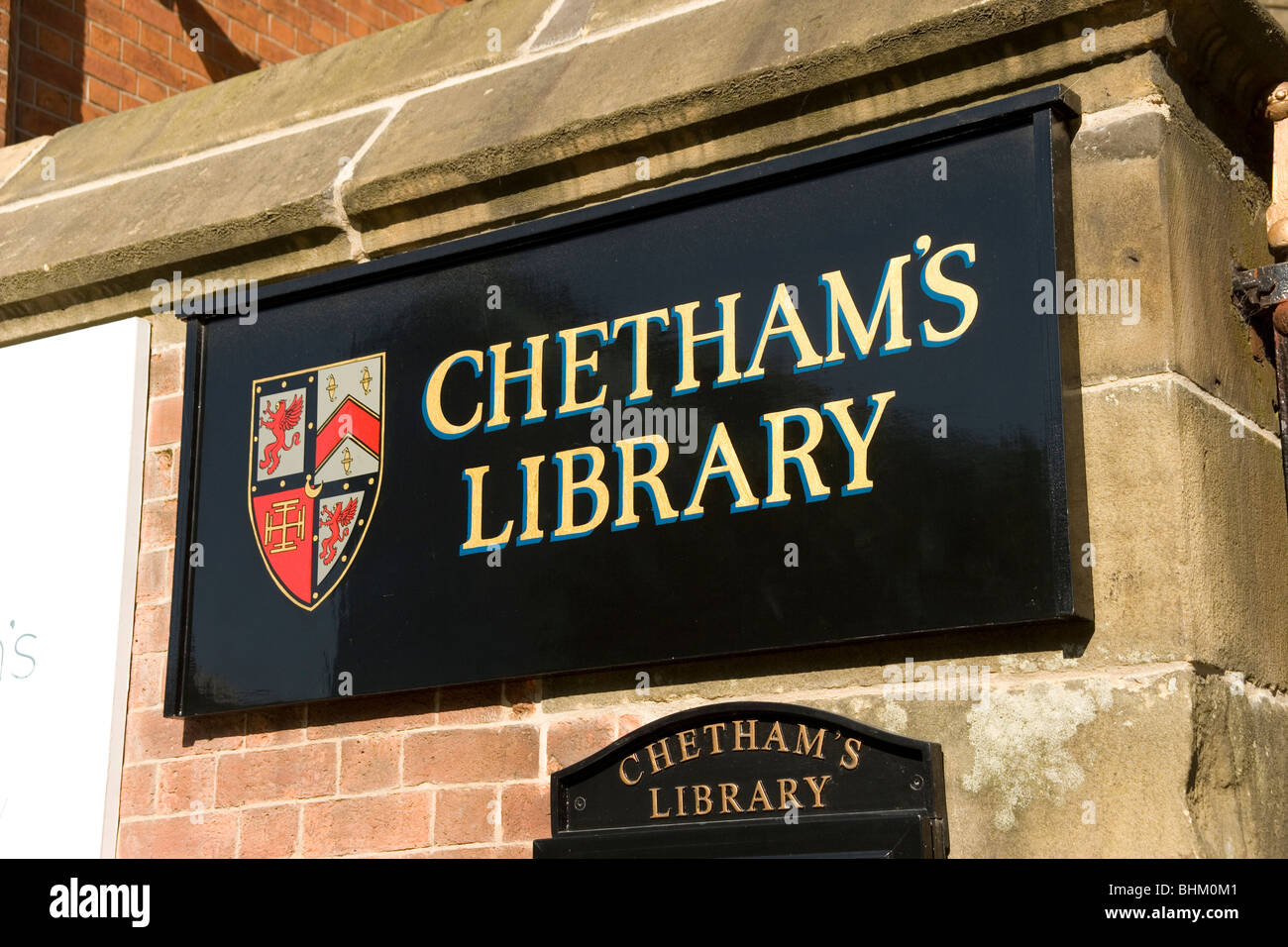Chetham's School of Music sign in Manchester Stock Photo - Alamy