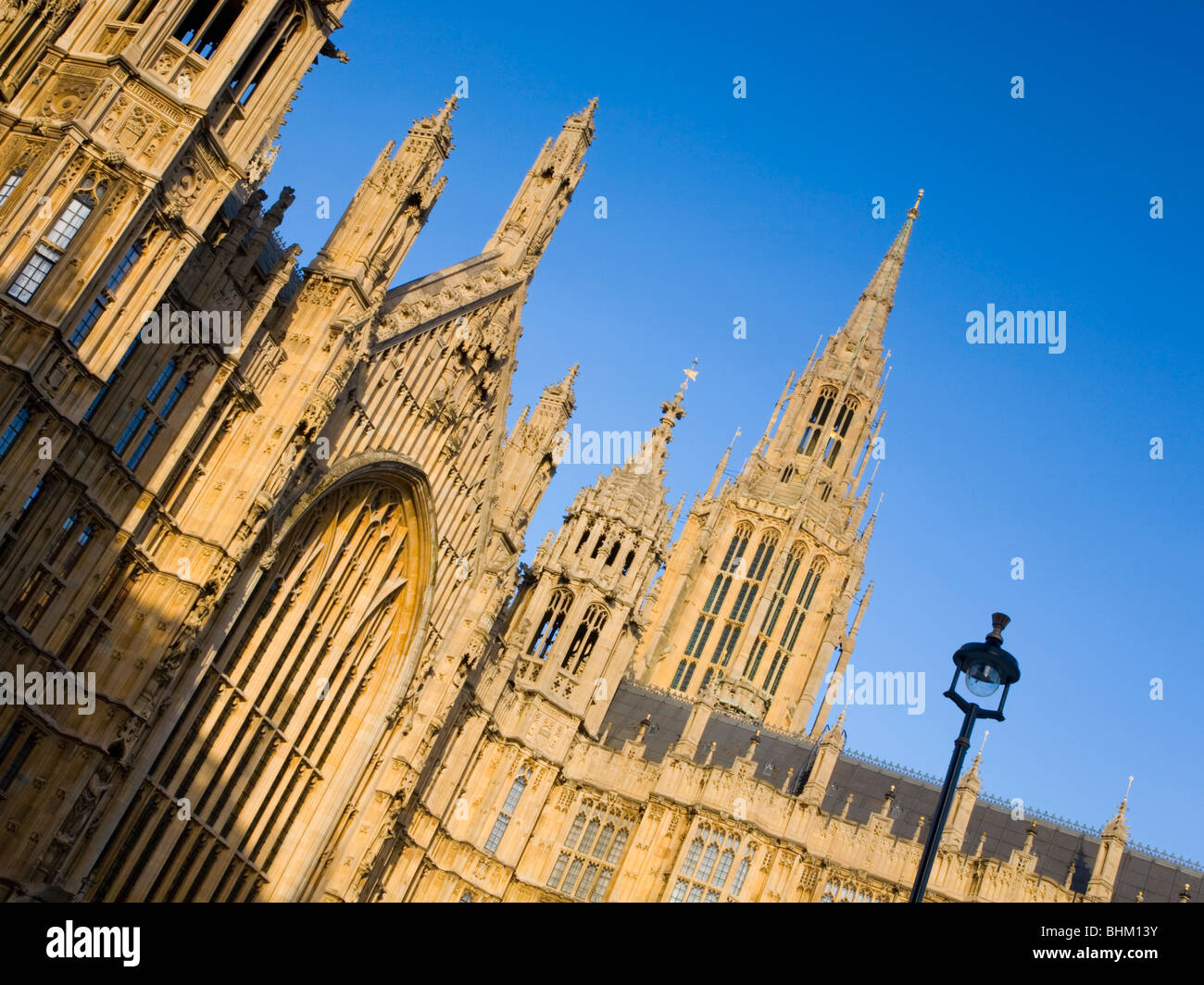 London, Greater London, England. Gothic spires of the Houses of ...