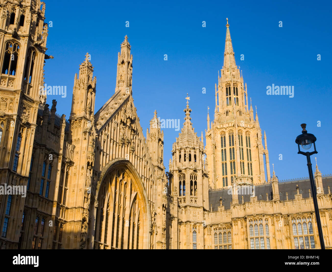 London, Greater London, England. Gothic spires of the Houses of ...