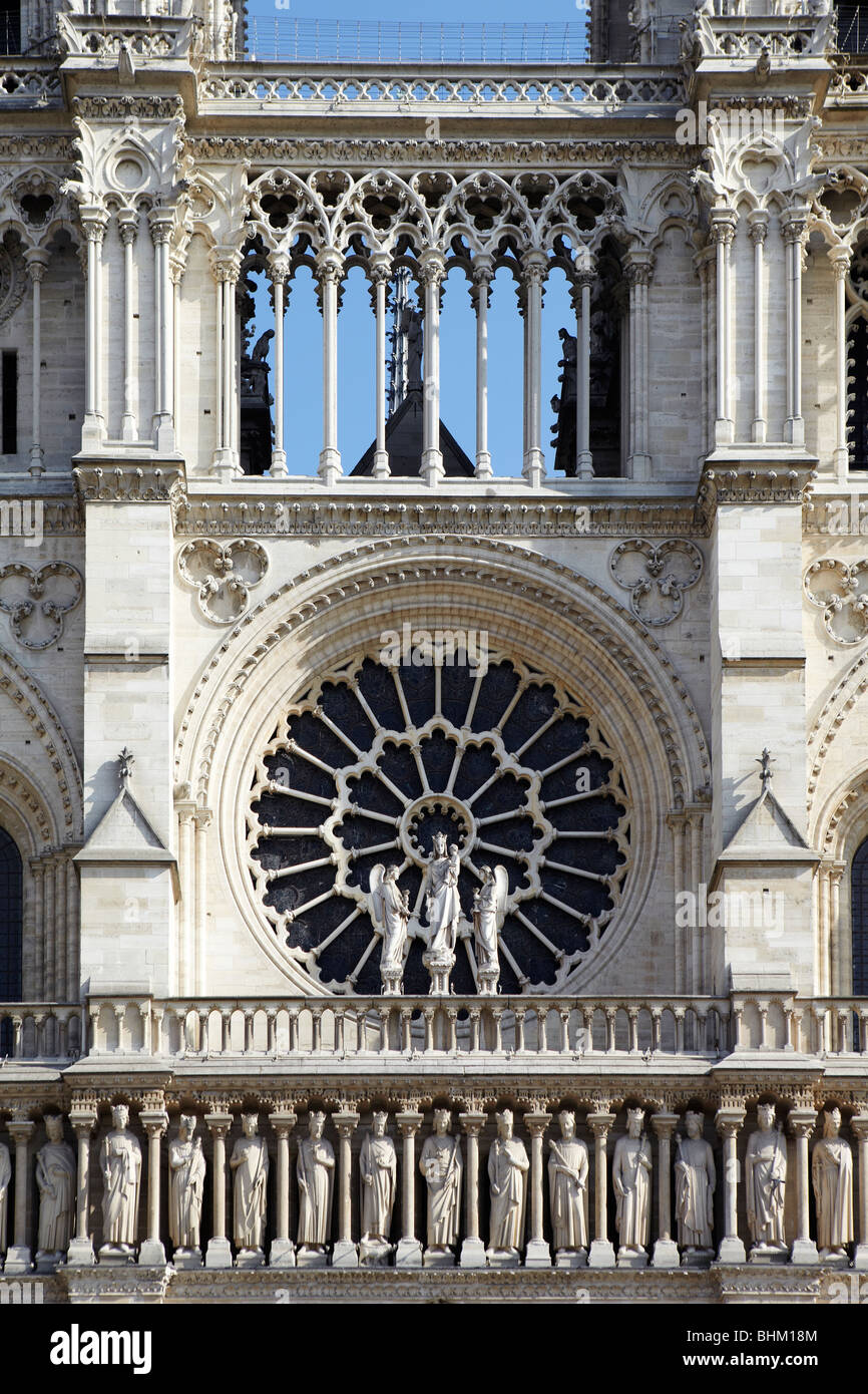 Gothic window at Notre Dame de Paris Cathedral, Paris, France Stock ...