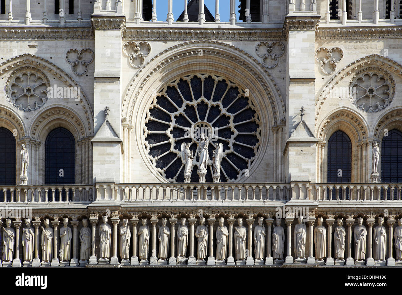 Gothic window at Notre Dame de Paris Cathedral, Paris, France Stock ...