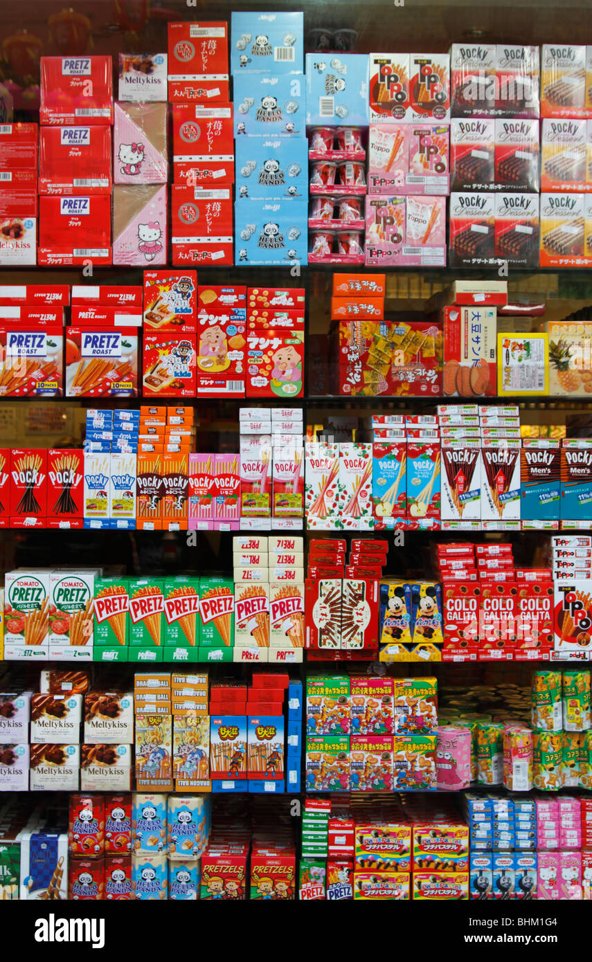 Chinese biscuits and sweets for sale in Chinatown, London Stock Photo ...