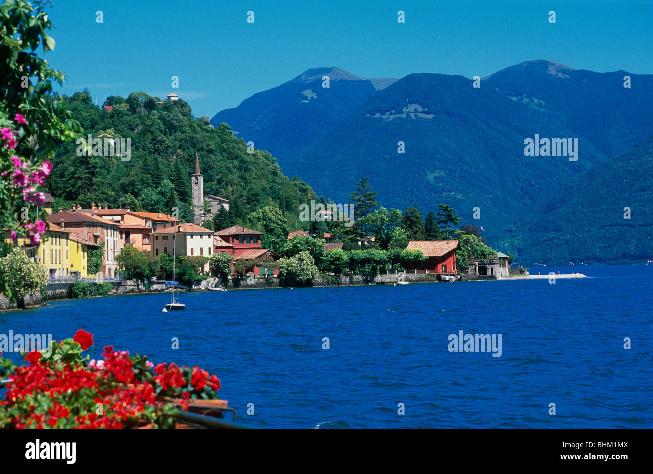 San Mamete on Lake Lugano Stock Photo - Alamy